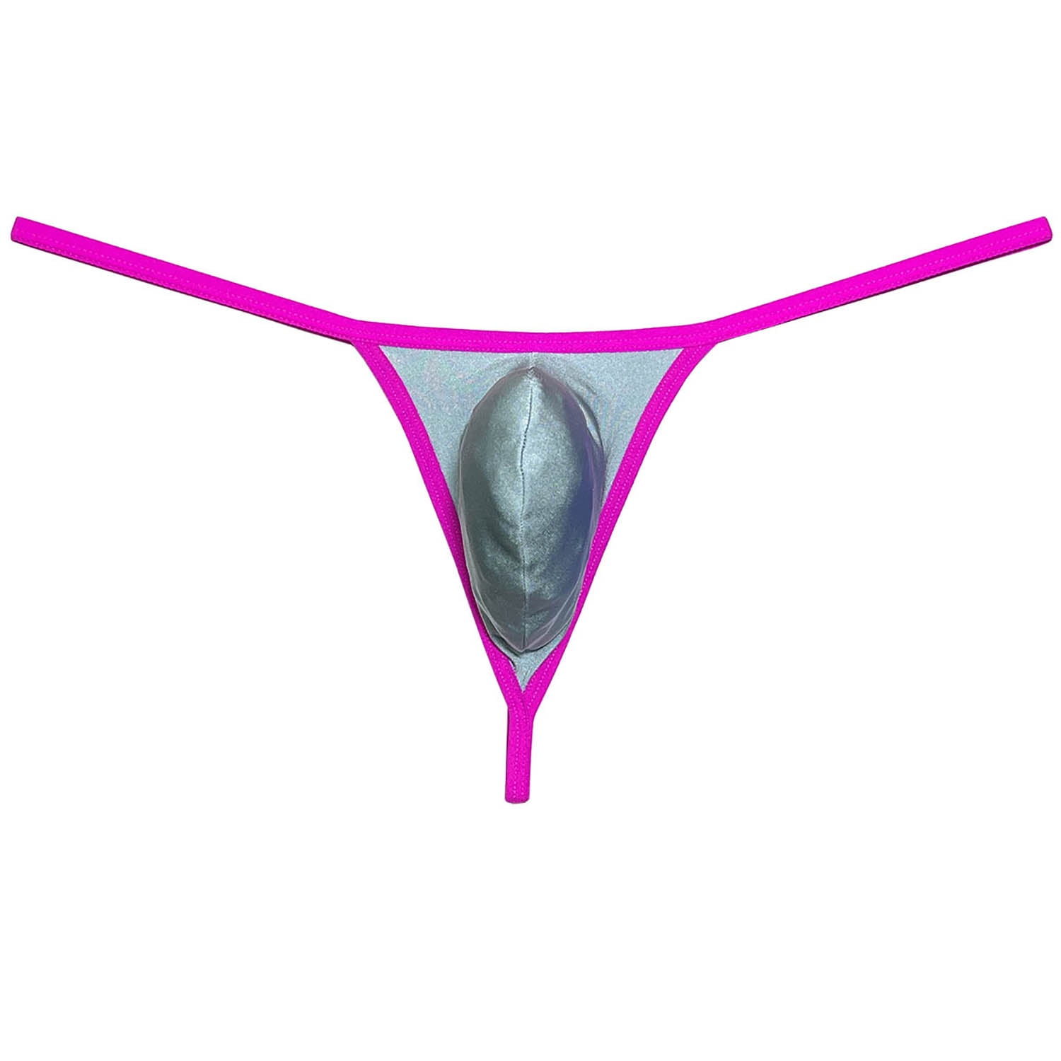 Botmois Sexy Men Underwear Sports Shiny Thong Spandex Balls Hole Thong ...