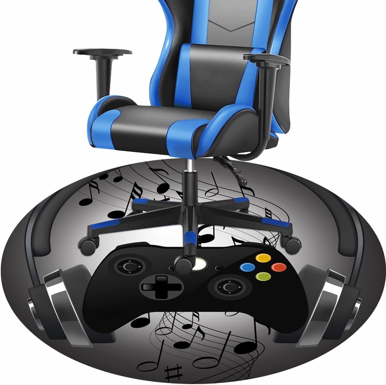 Non-Slip Gaming Chair Mat, Round Office Chair Protector for Hardwood ...