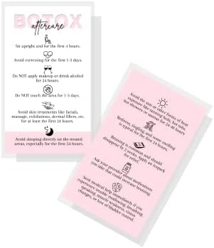 Botox Aftercare Card | 50 Pack | 2x3.5' Business Card | Pink and White ...