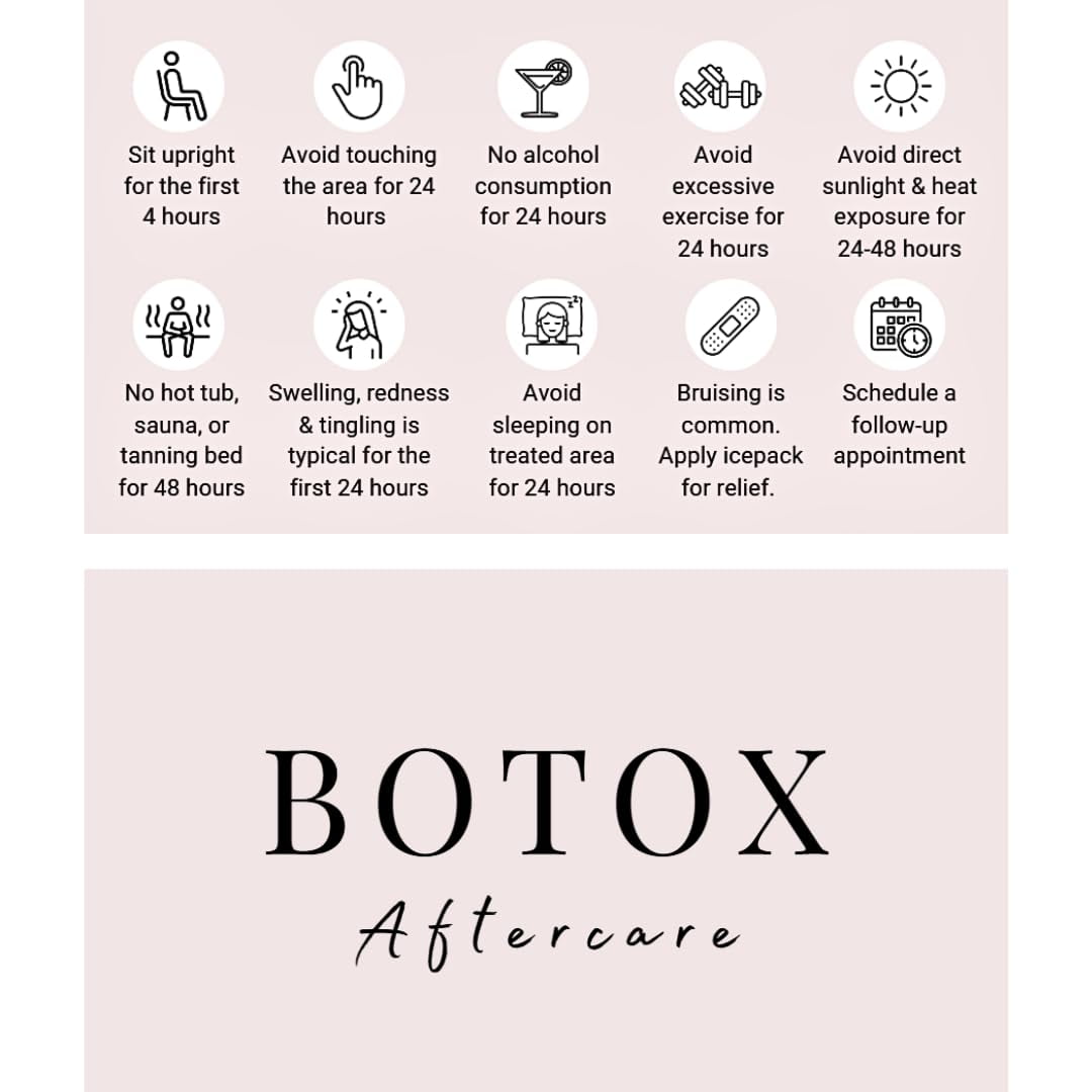 Botox Aftercare Card | TSF6 50 Pack | 2x3.5 Inch Business Card Size | Botox Aftercare Kit | Pink ...