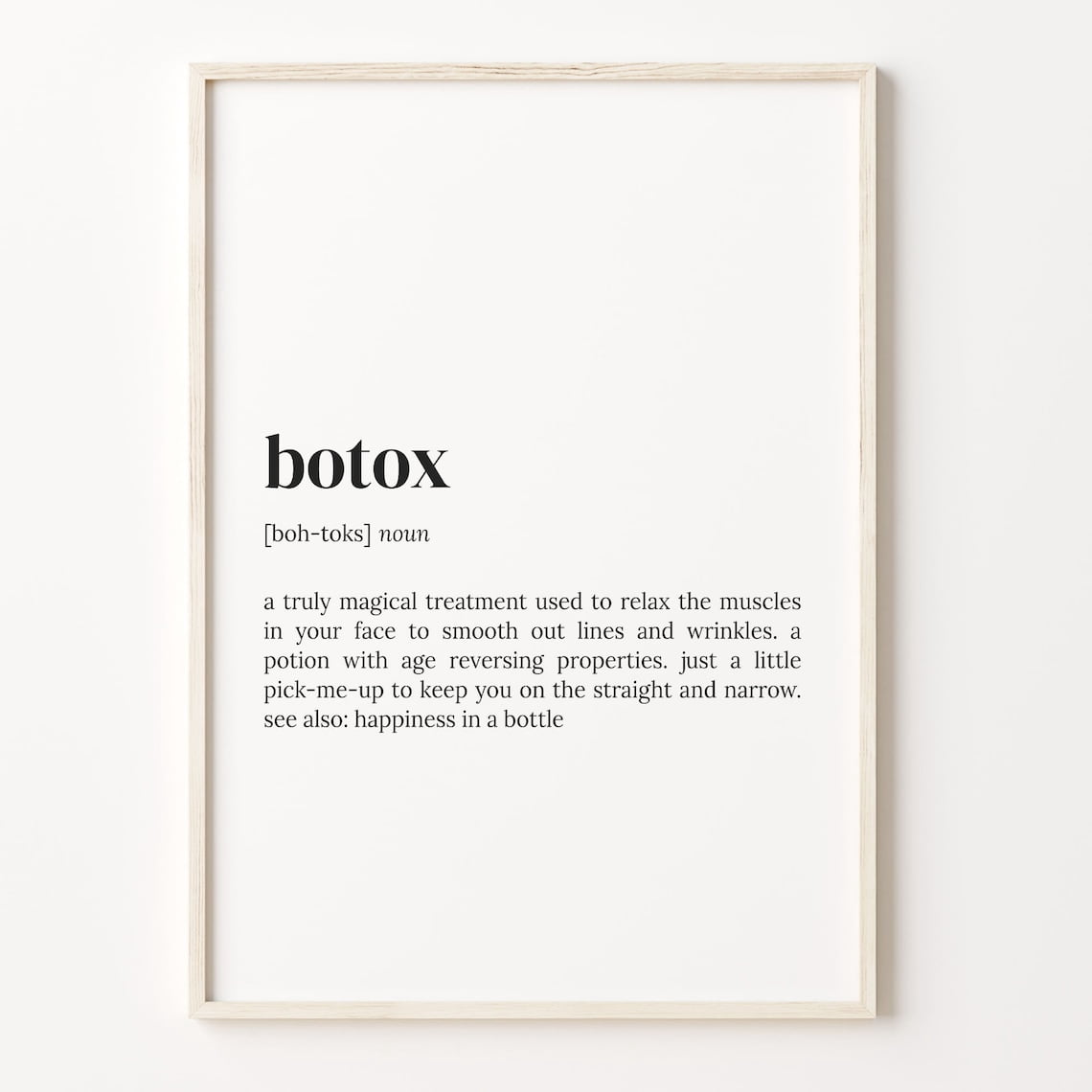 Botox Definition Ironic Quote Wall Art, Stretched Canvas - Walmart.com