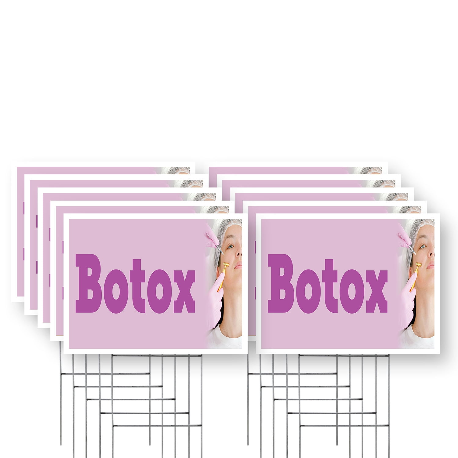 Botox Yard Sign 10 Pack of 12 Inch x 16 Inch Single Sided Weatherproof ...