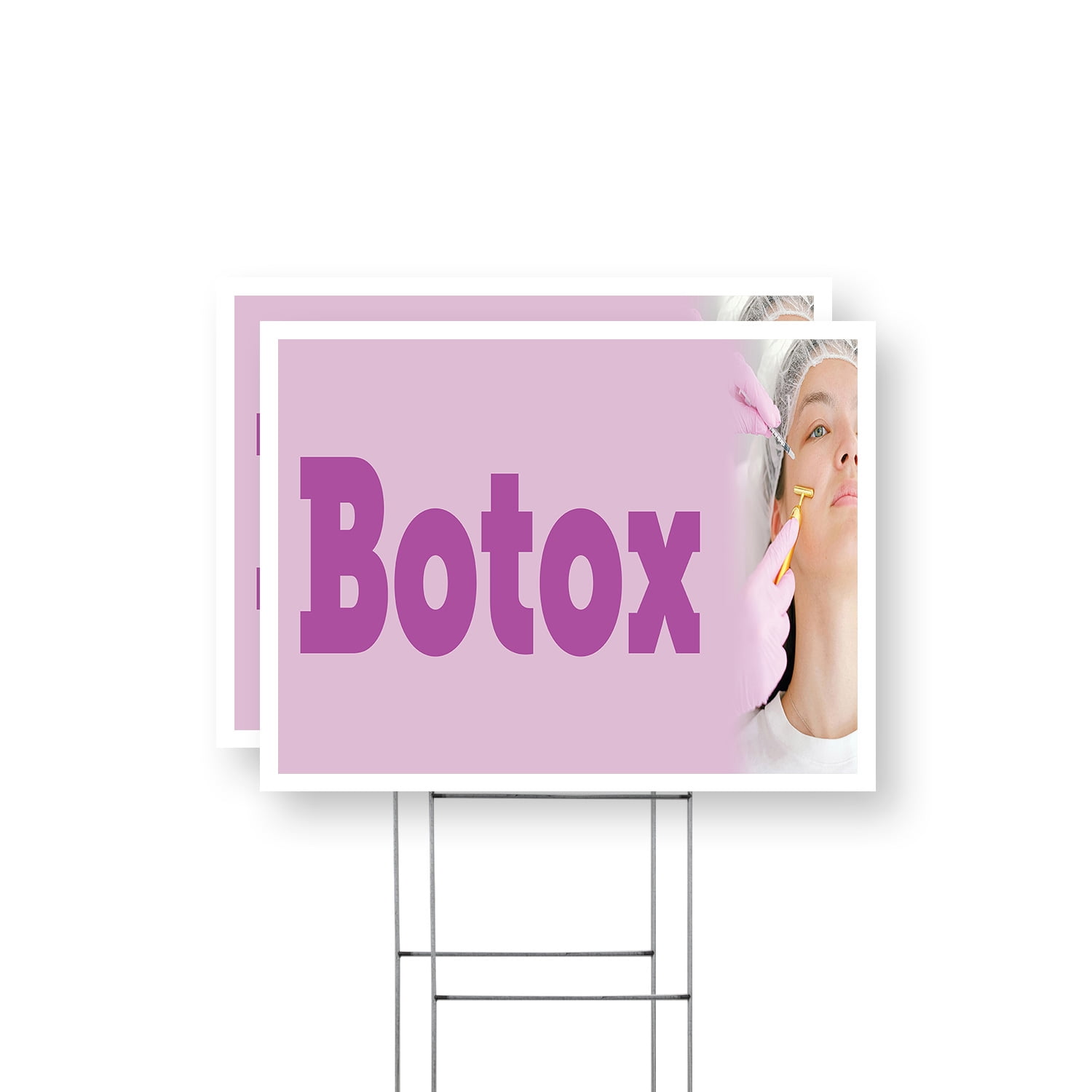 Botox Yard Sign 2 Pack of 18 Inch x 24 Inch Single Sided Weatherproof ...