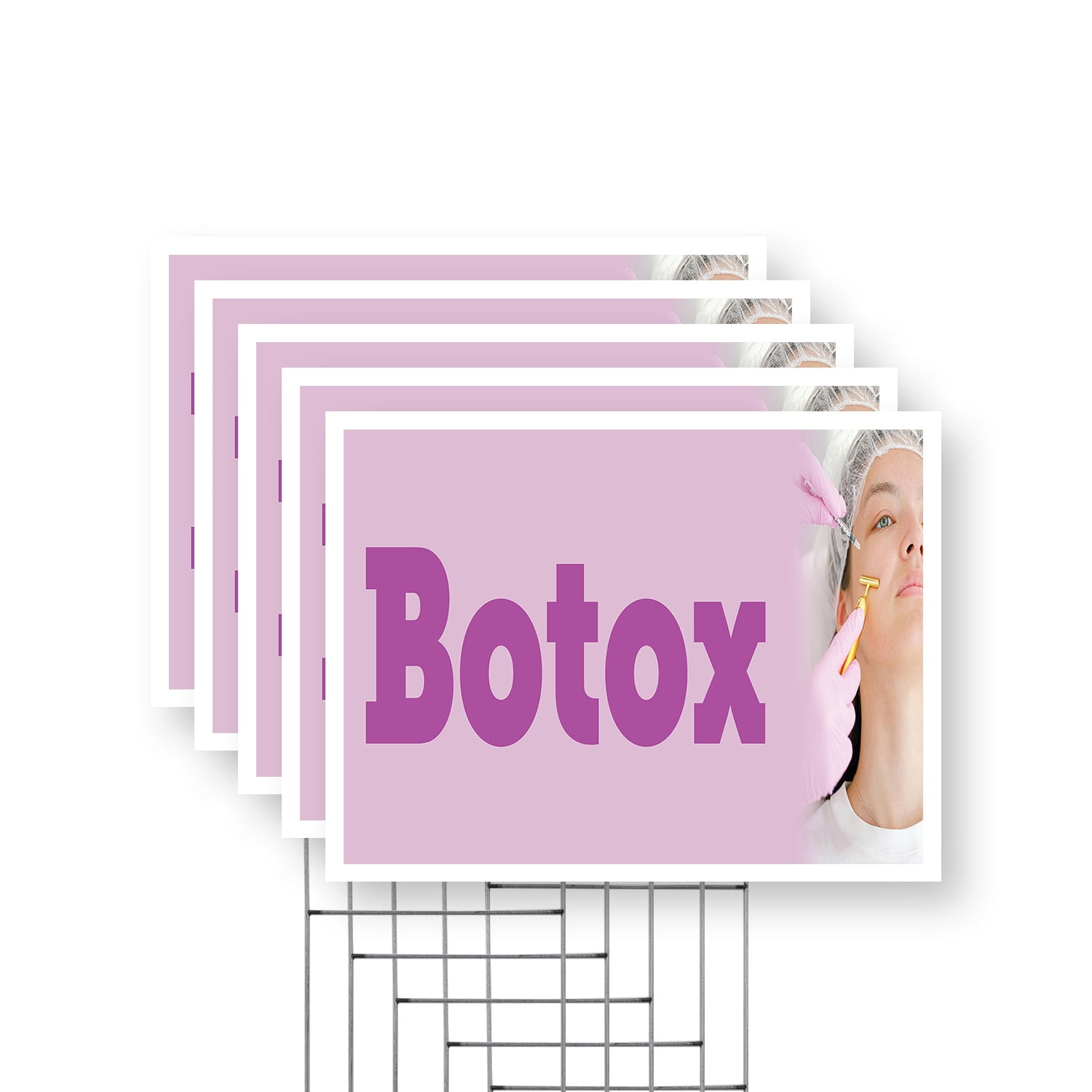 Botox Yard Sign 5 Pack of 12 Inch x 16 Inch Double Sided Weatherproof ...