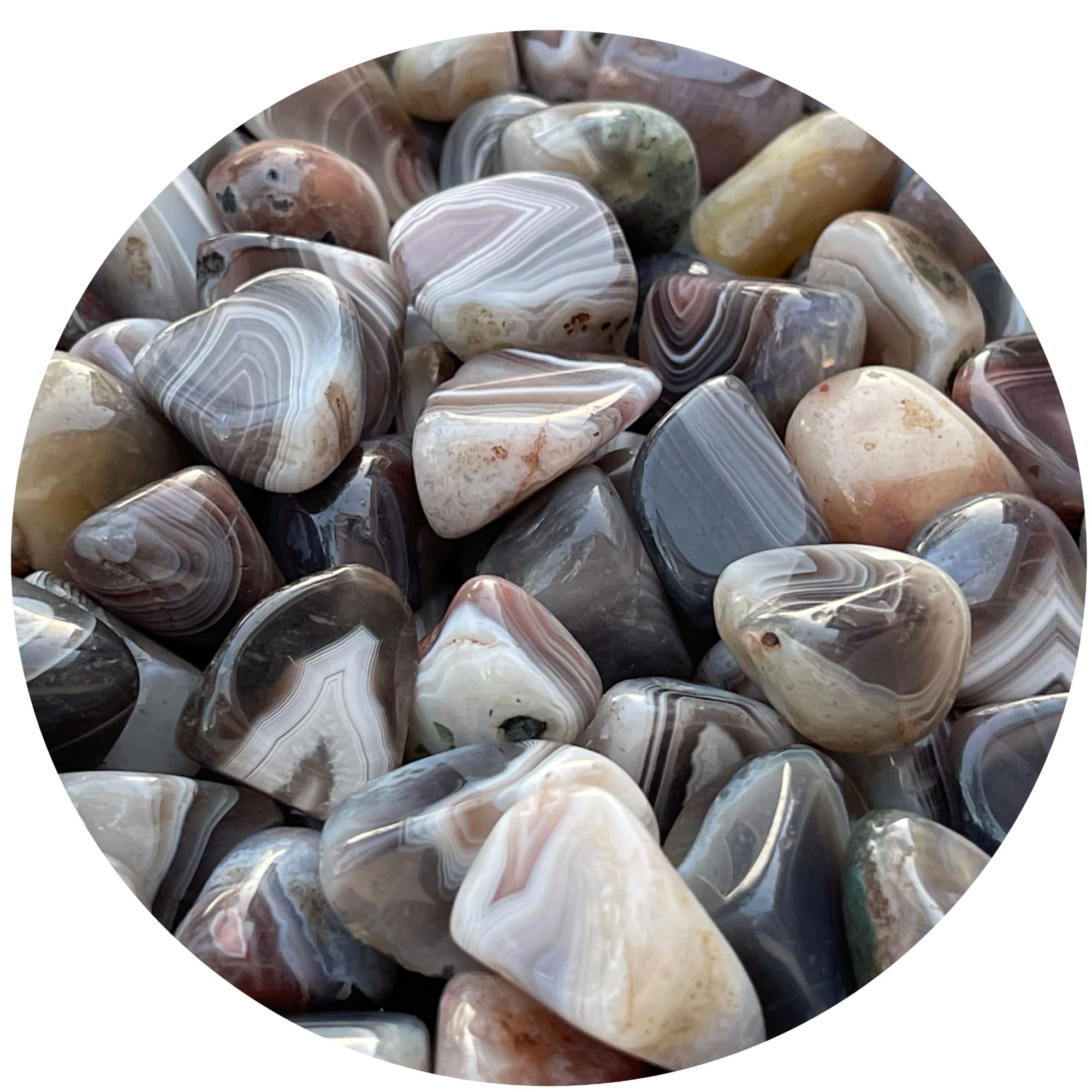 Botswana Agate Tumbled Stones, Polished Botswana Agate Gemstone ...