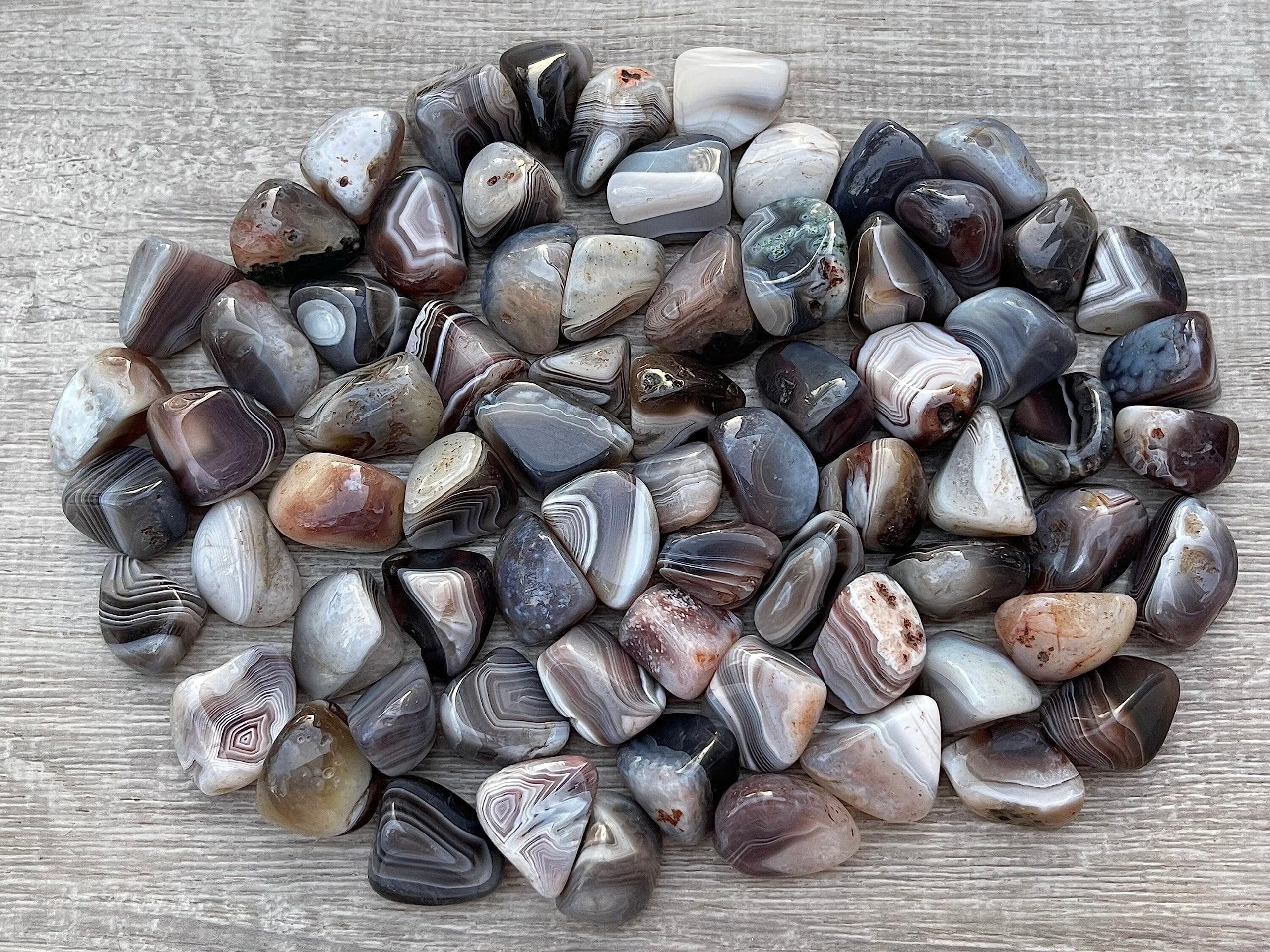 Botswana Agate Tumbled Stones, Polished Botswana Agate Gemstone ...