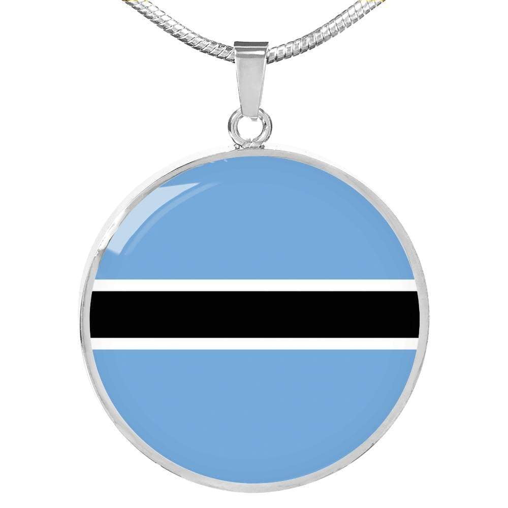 Botswana Flag Necklace Stainless Steel or 18k Gold 18-22" - Walmart.com
