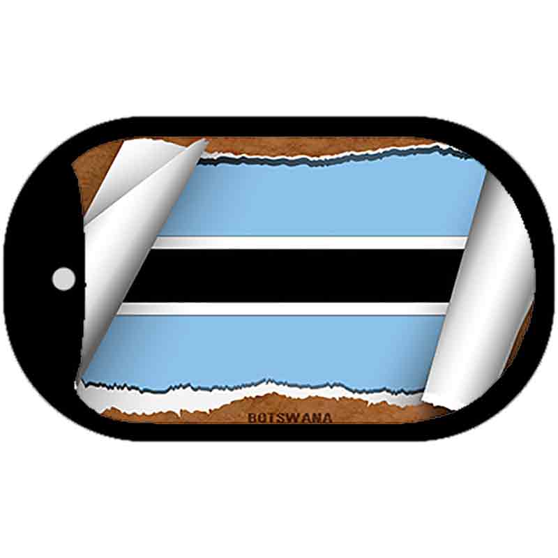 Botswana Flag Scroll Metal Novelty Dog Tag Necklace DT-9141 2" x 1" Dog ...