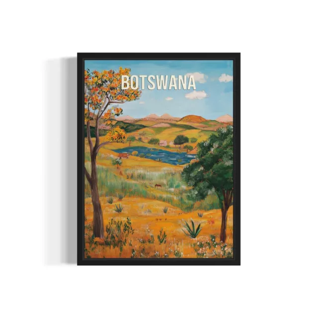 Botswana Landscape Poster Art Print Wall Art Painting Artwork Decor ...
