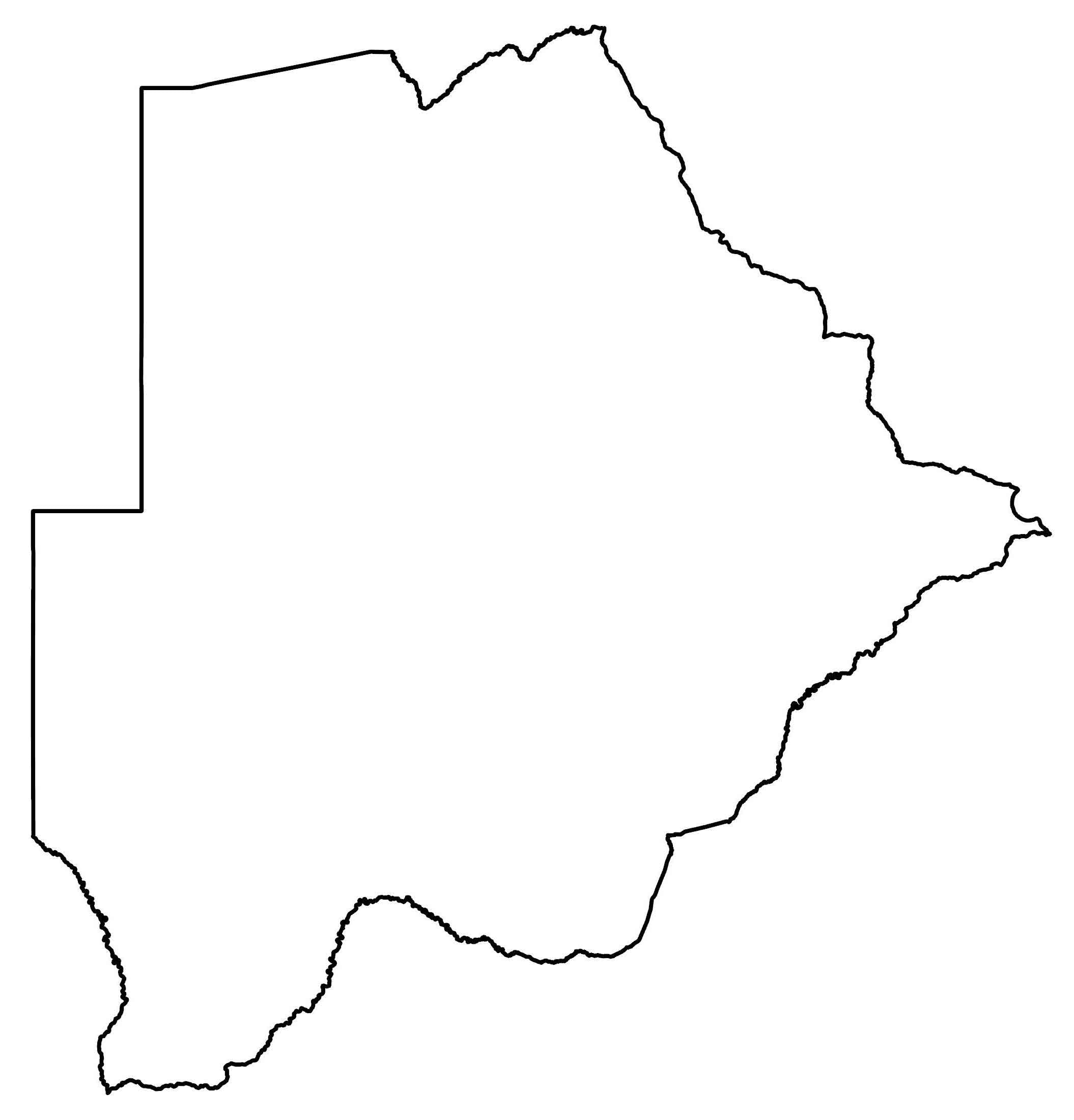 Botswana Outline Map GLOSSY POSTER PICTURE PHOTO PRINT BANNER ...