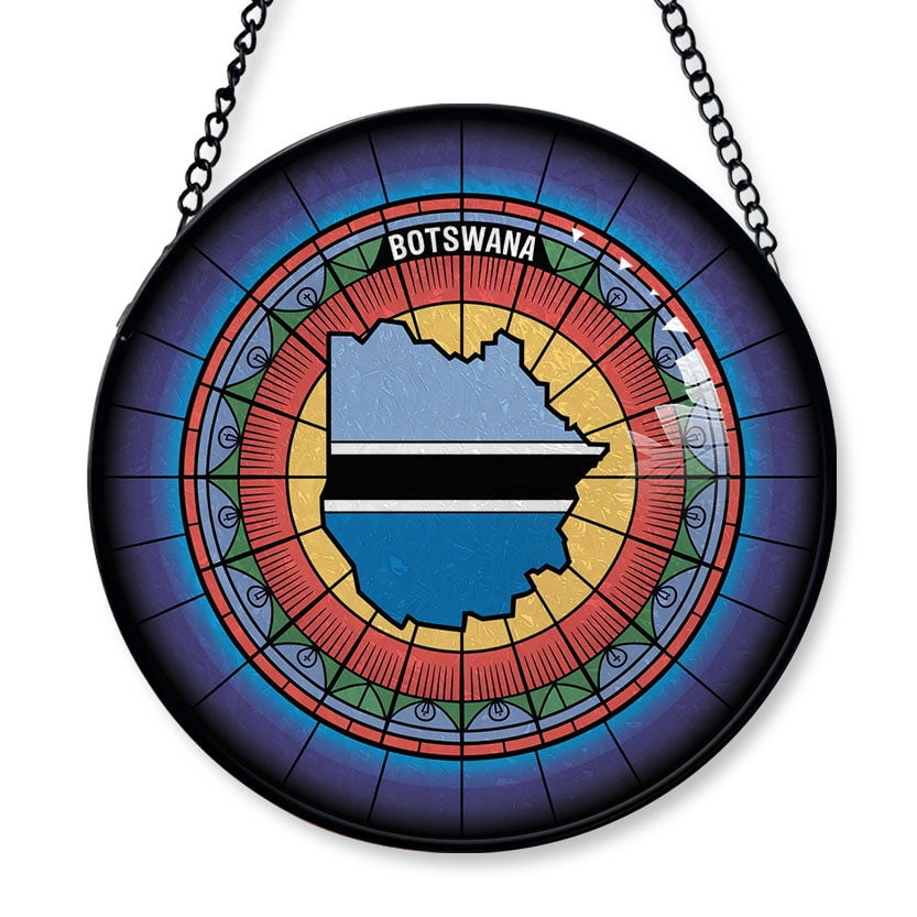 Botswana Travel Decor Suncatcher Stained Glass Window Hanging, Gift for ...