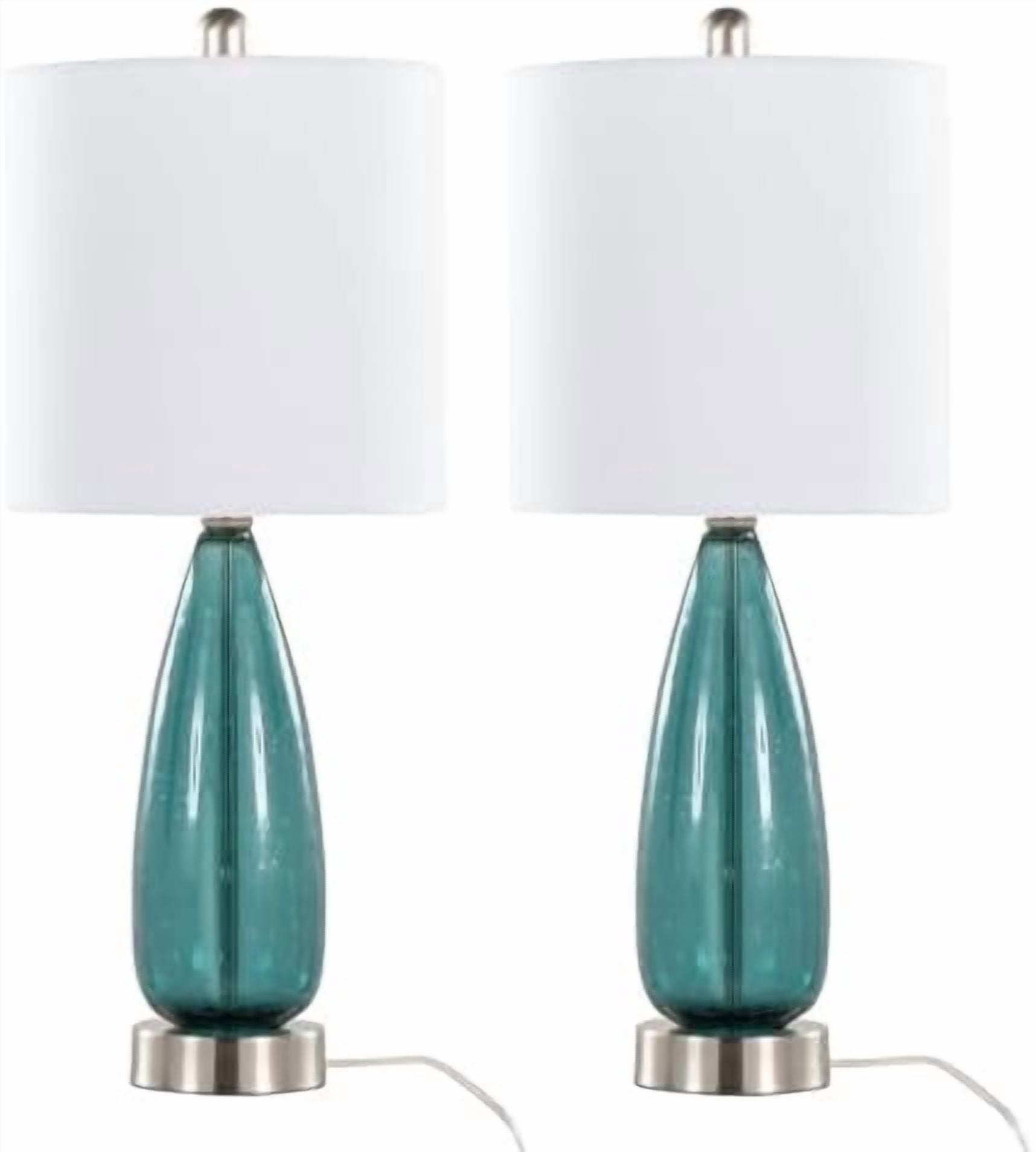 Bottega 22" Glass Accent Lamps Set of 2, Desk Lamp, Bedside Lamps for ...
