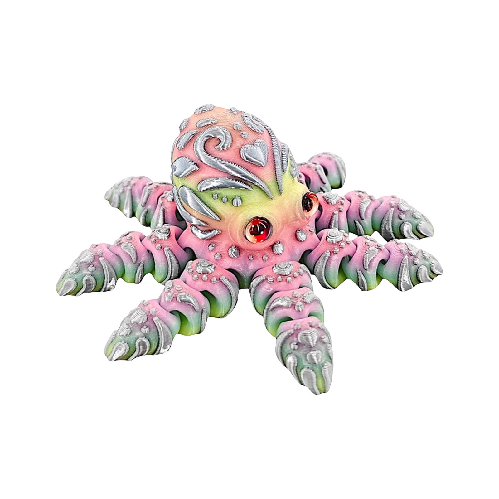 Bottega3D Printed Octopus Toys - Customizable, Octopus Animal Model Red ...