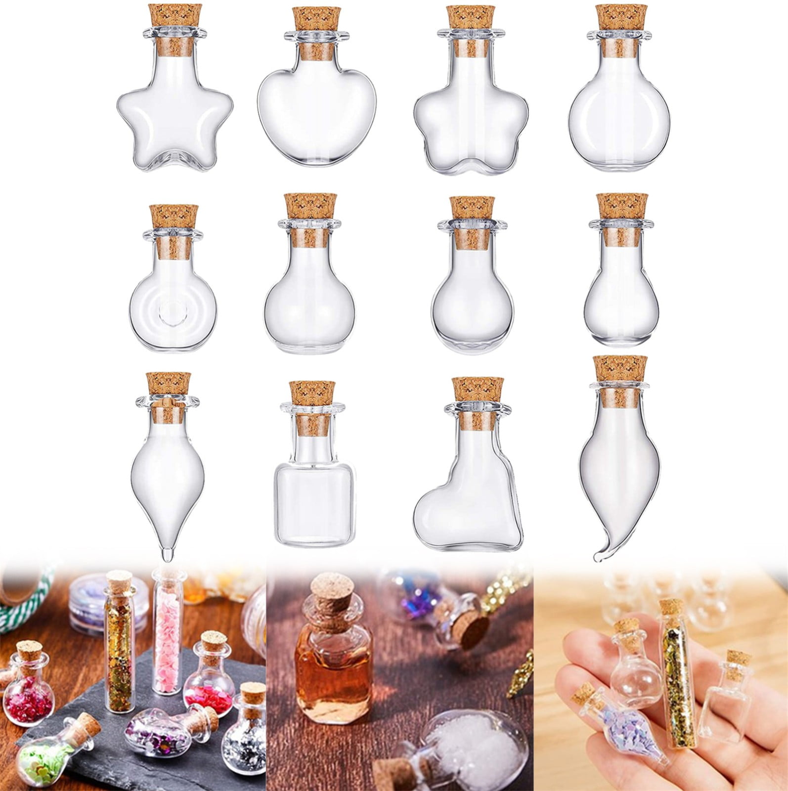 Bottle ! 12 Kinds Of Mini Glass Bottles Mini Drift Bottles Perfume ...