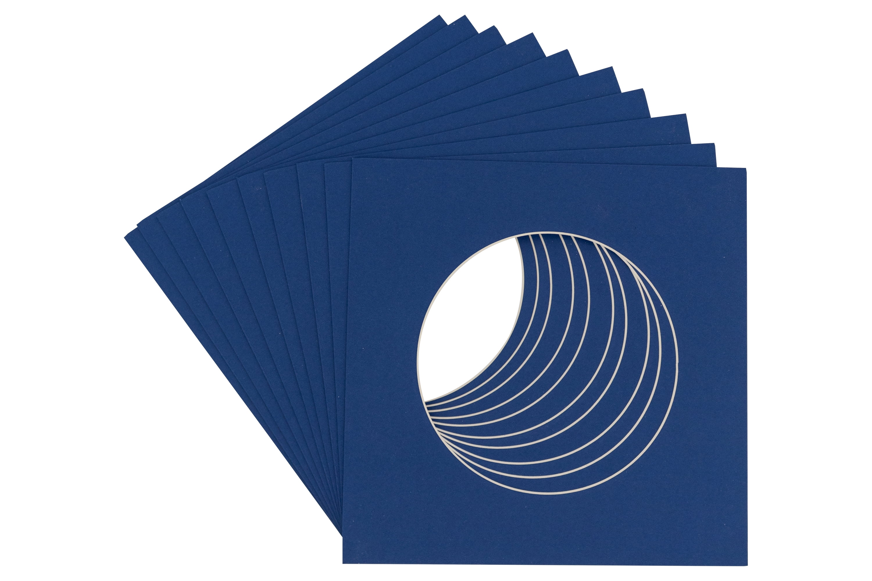 Bottle Blue Acid Free 7x7 Cirlce Picture Frame Mat with White Core ...