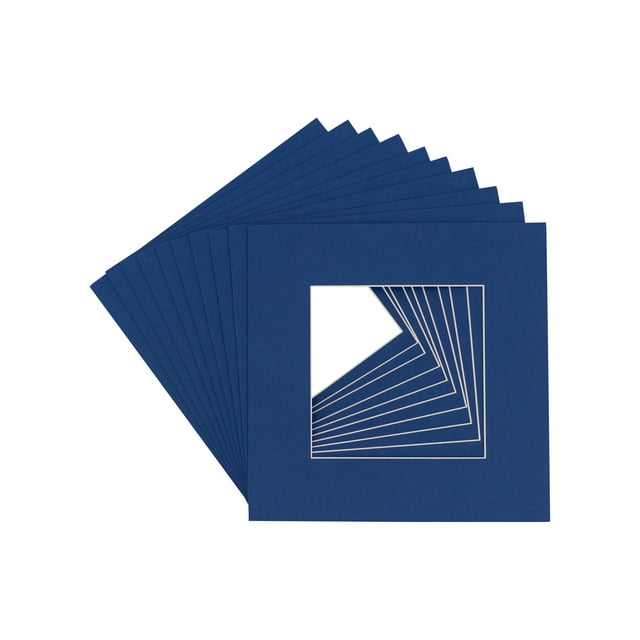 Bottle Blue Acid Free 7x7 Square Picture Frame Mat with White Core ...