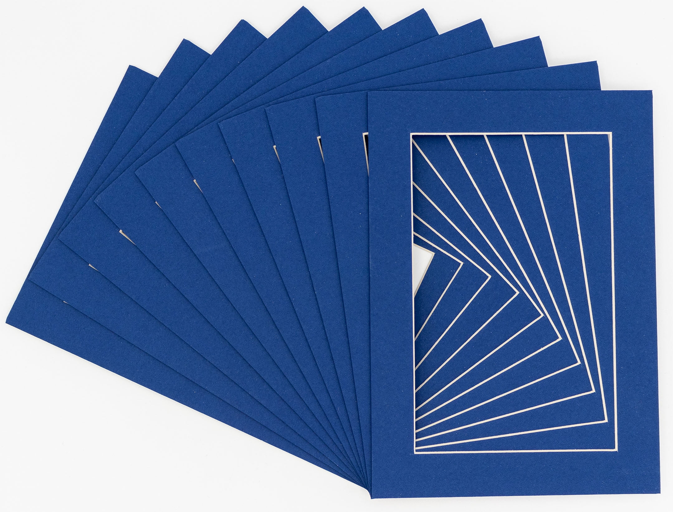 Bottle Blue Acid Free 8x10 Picture Frame Mats with White Core Bevel Cut ...