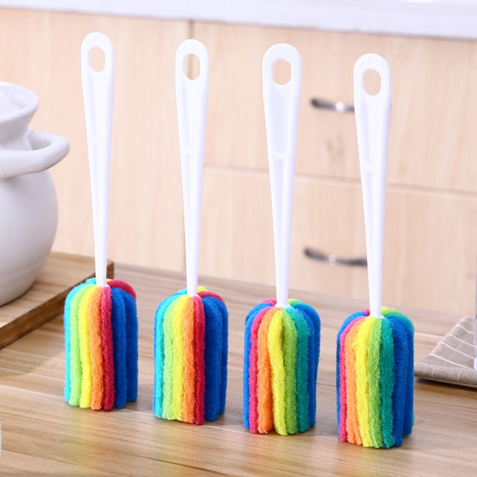 Bottle Brush Cleaner Long Handle Scrubber Sponge Scouring Pad for ...