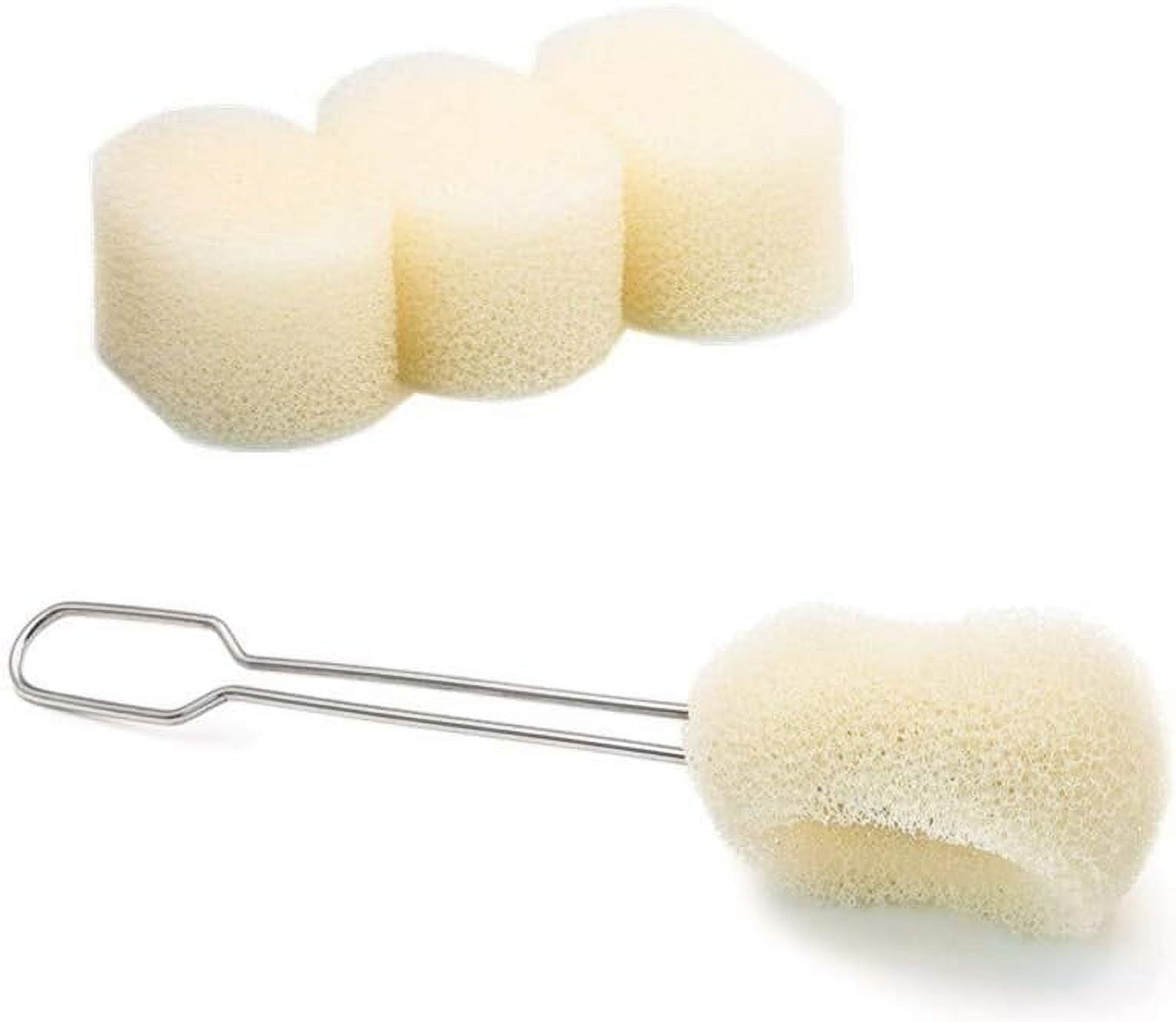 Bottle Brush Sponge, Replaceable Sponge (3 Pcs), Stainless Steel Long ...