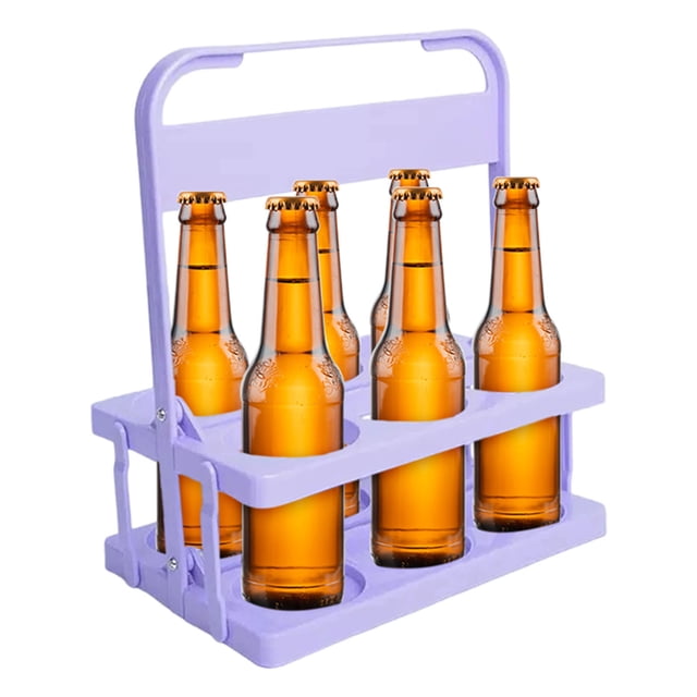 Bottle Caddy for 6 Pack Bottle Can,Foldable Plastic Drink Carrier ...