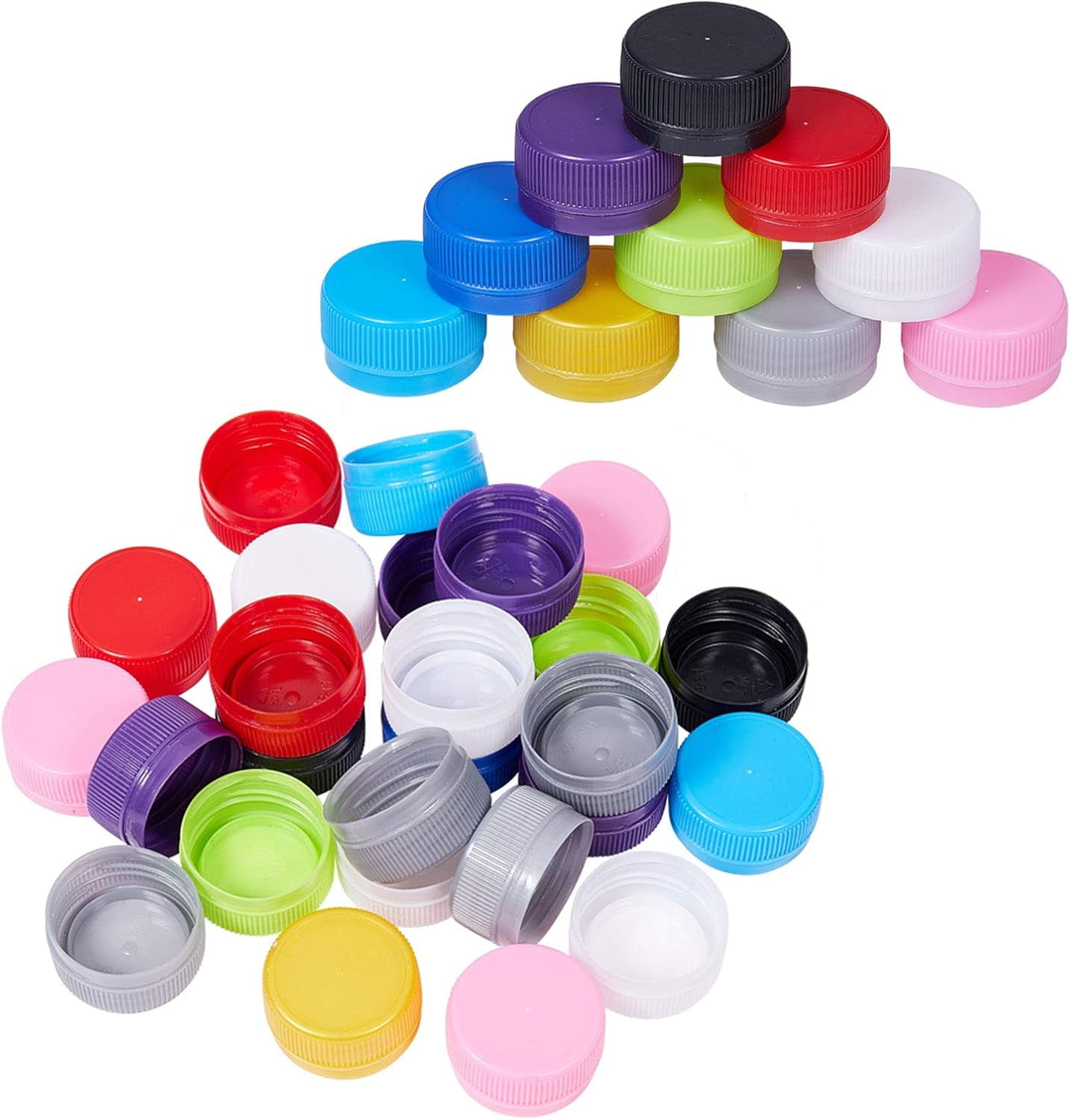 Bottle Caps 100pcs 10 Color Plastic Bottle Lids for DIY Craft ...