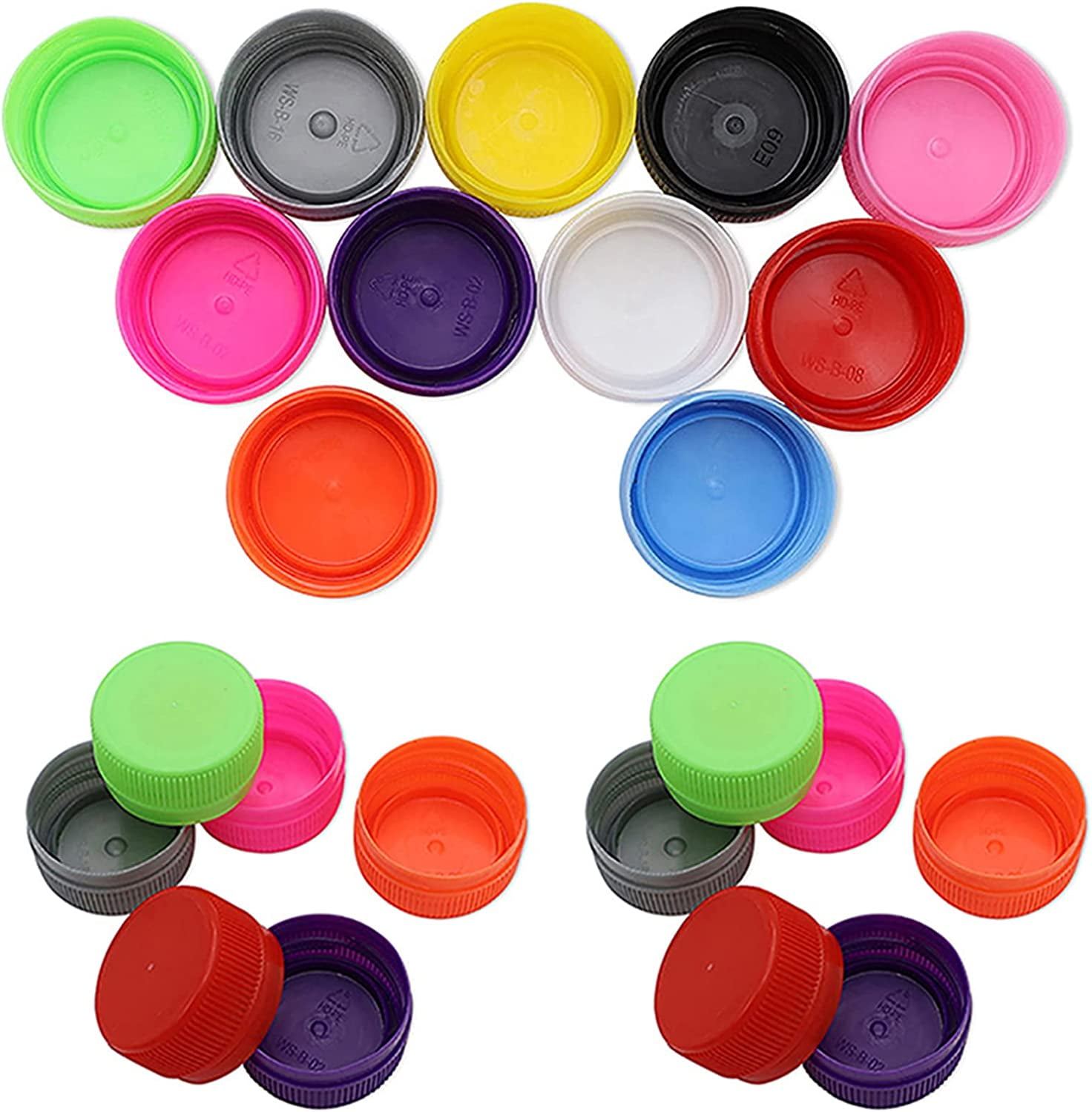 Bottle Caps, 50Pcs Plastic Bottle Caps for Crafts, Bottle Cap for DIY ...