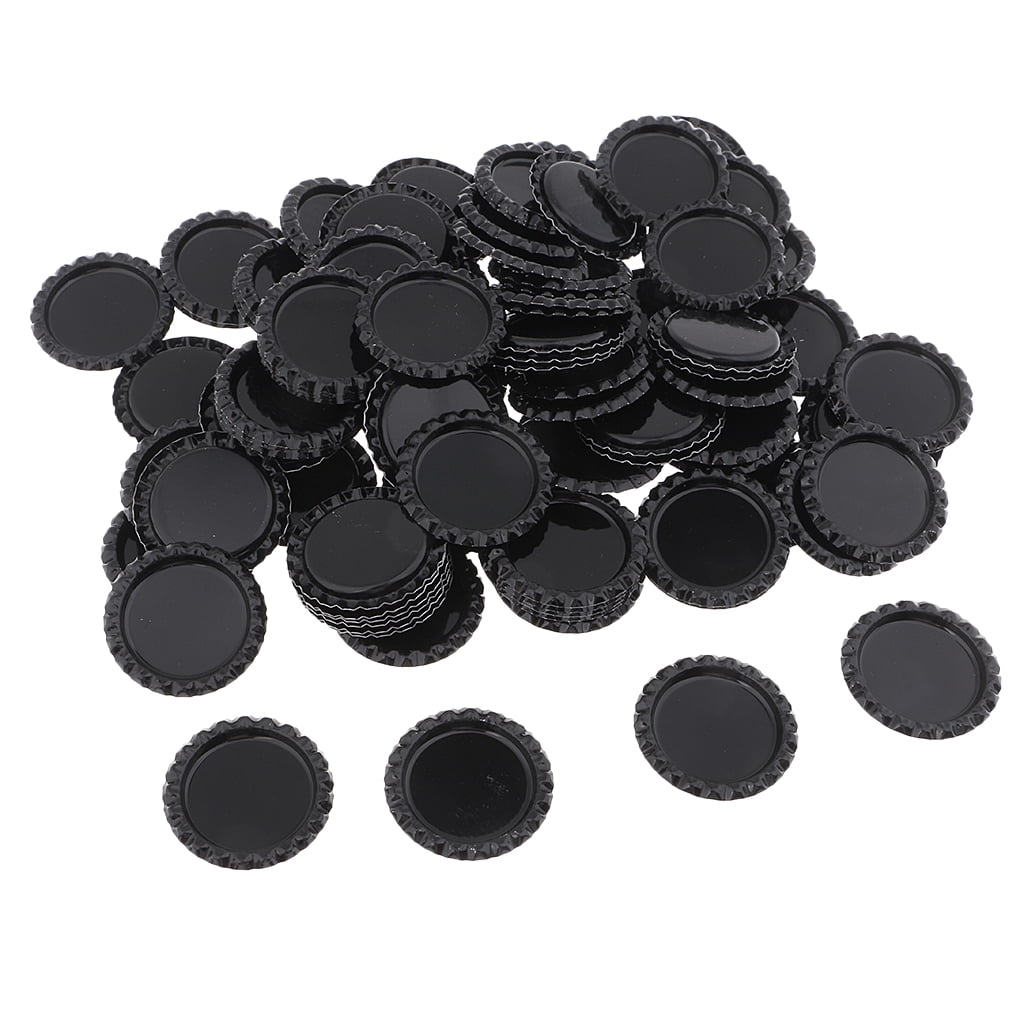 Bottle Caps Diameter 25 Mm, Evenly Painted Without Paint Black ...