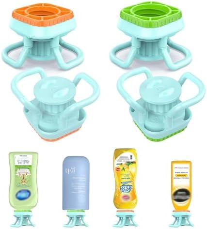 Bottle Emptying Cap Kit, 4 Pack Lotion Bottle Caps to Invert Bottles ...