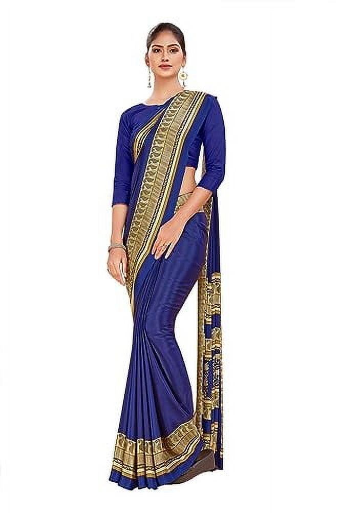 Bottle Green and Beige Women's Premium Italian Silk Plain Gaala Border ...