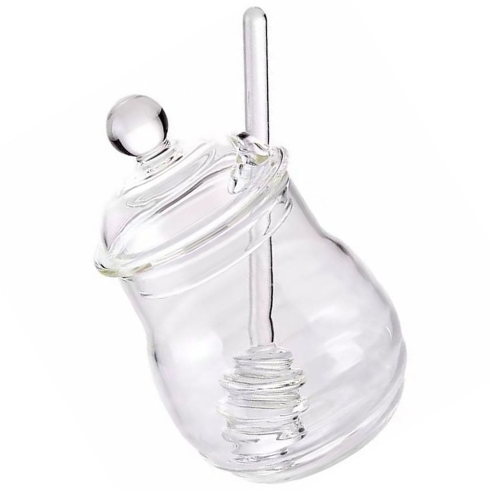 Bottle Honey Jar with Dipper Easy to Pick up Honey Glass Jars Storage ...