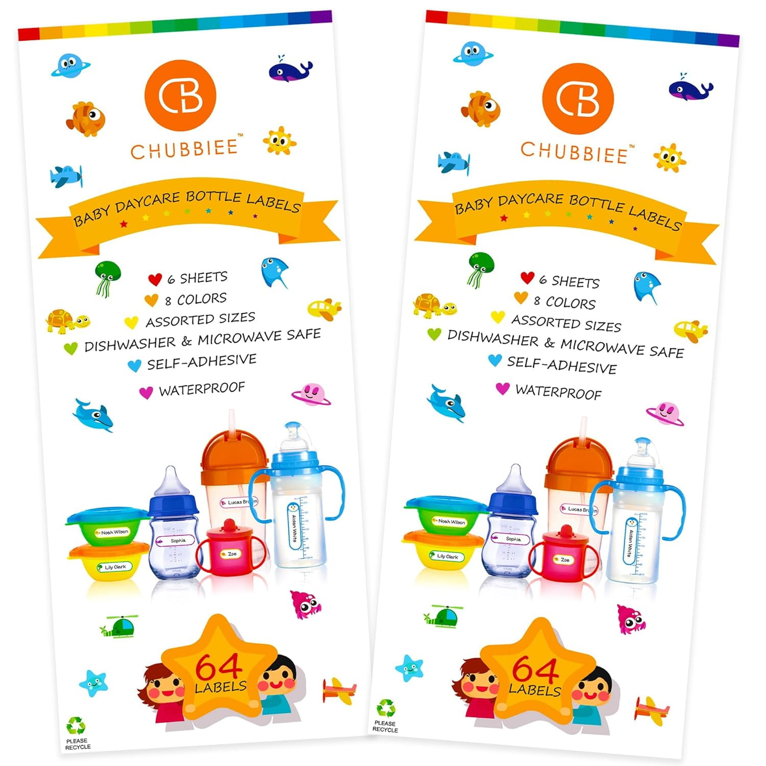 Bottle Labels for Daycare, Self-Laminating, Waterproof Write-On Name ...