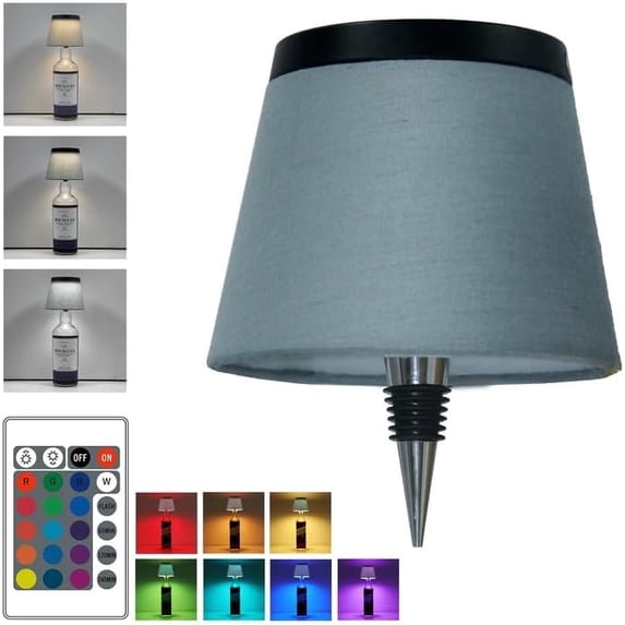Bottle Lamp,Small Bedside Table Lamp, Bottle Light with Remote Dimmable ...