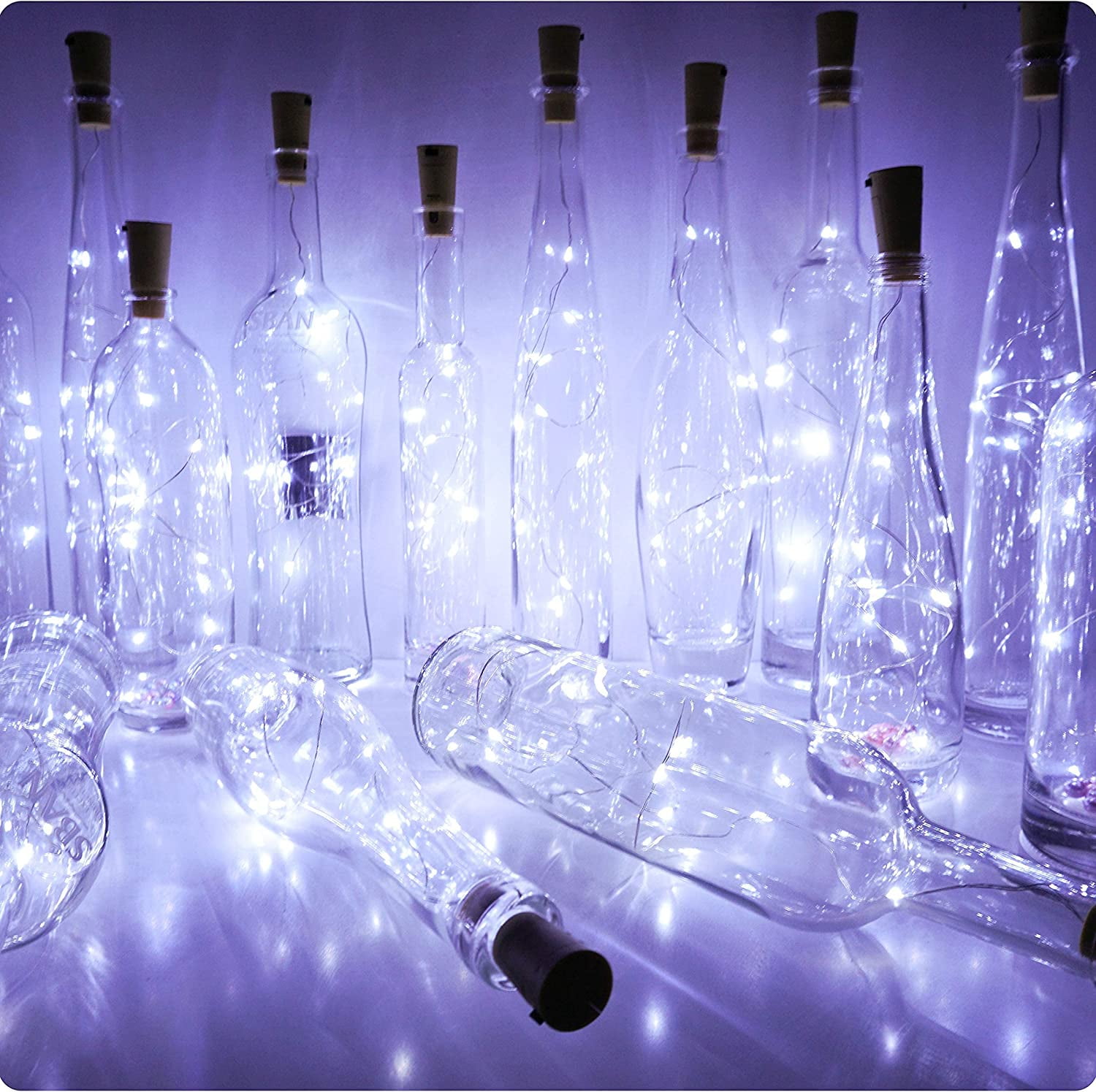 Bottle Lights, 12 Pack 20 LEDs Cork Lights for Wine Bottles, Battery ...