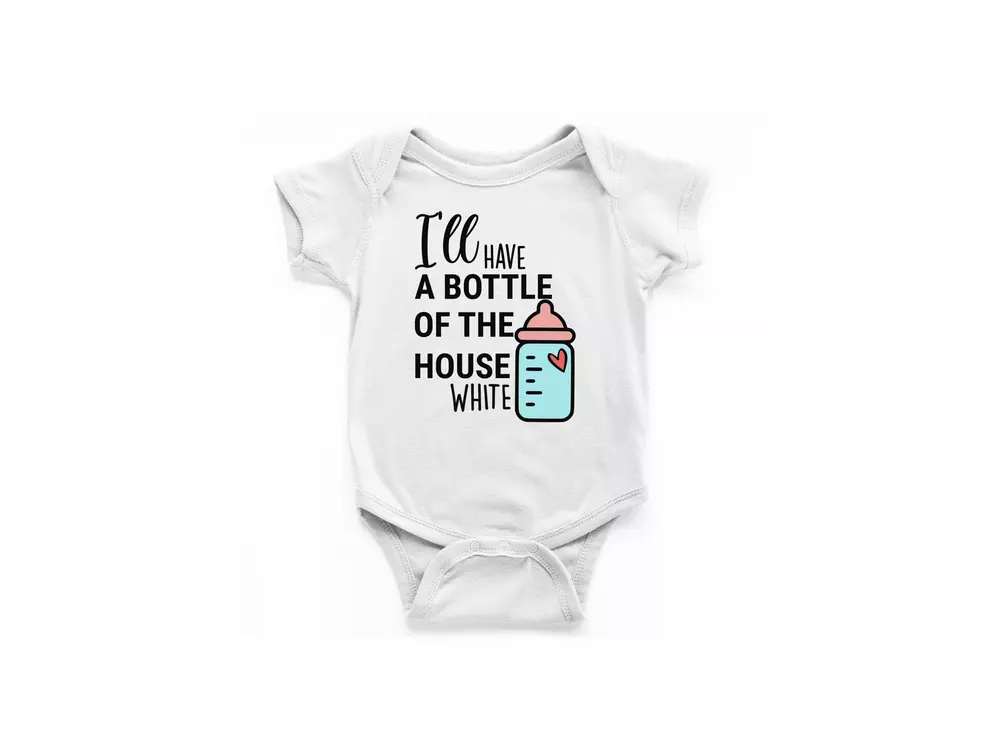 Bottle Of The House White Baby Grow, Breastfeeding Baby Vest/Bodysuit ...