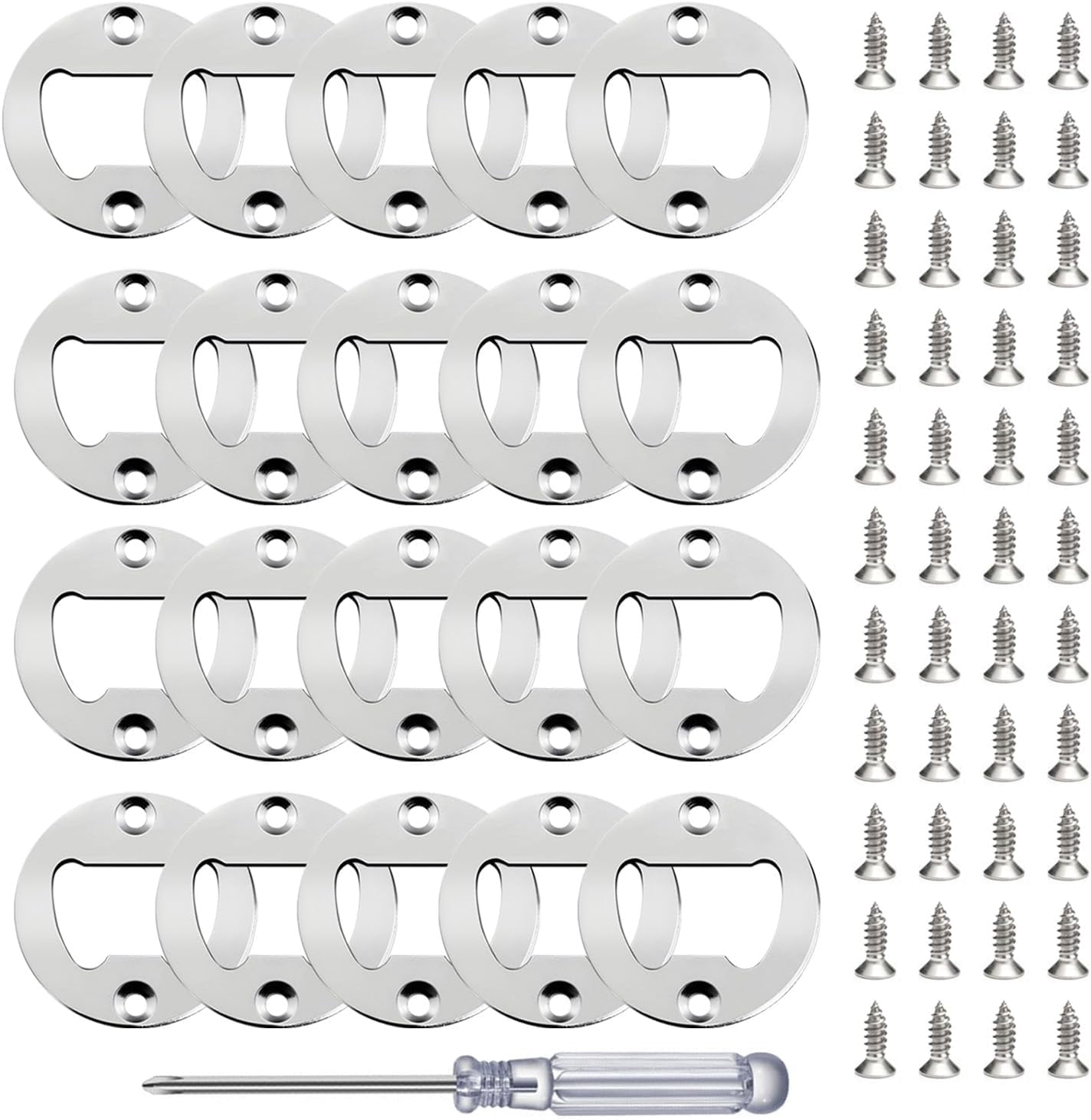 Bottle Opener Insert - 20 Sets Stainless Steel Inserts Kit with Screws ...
