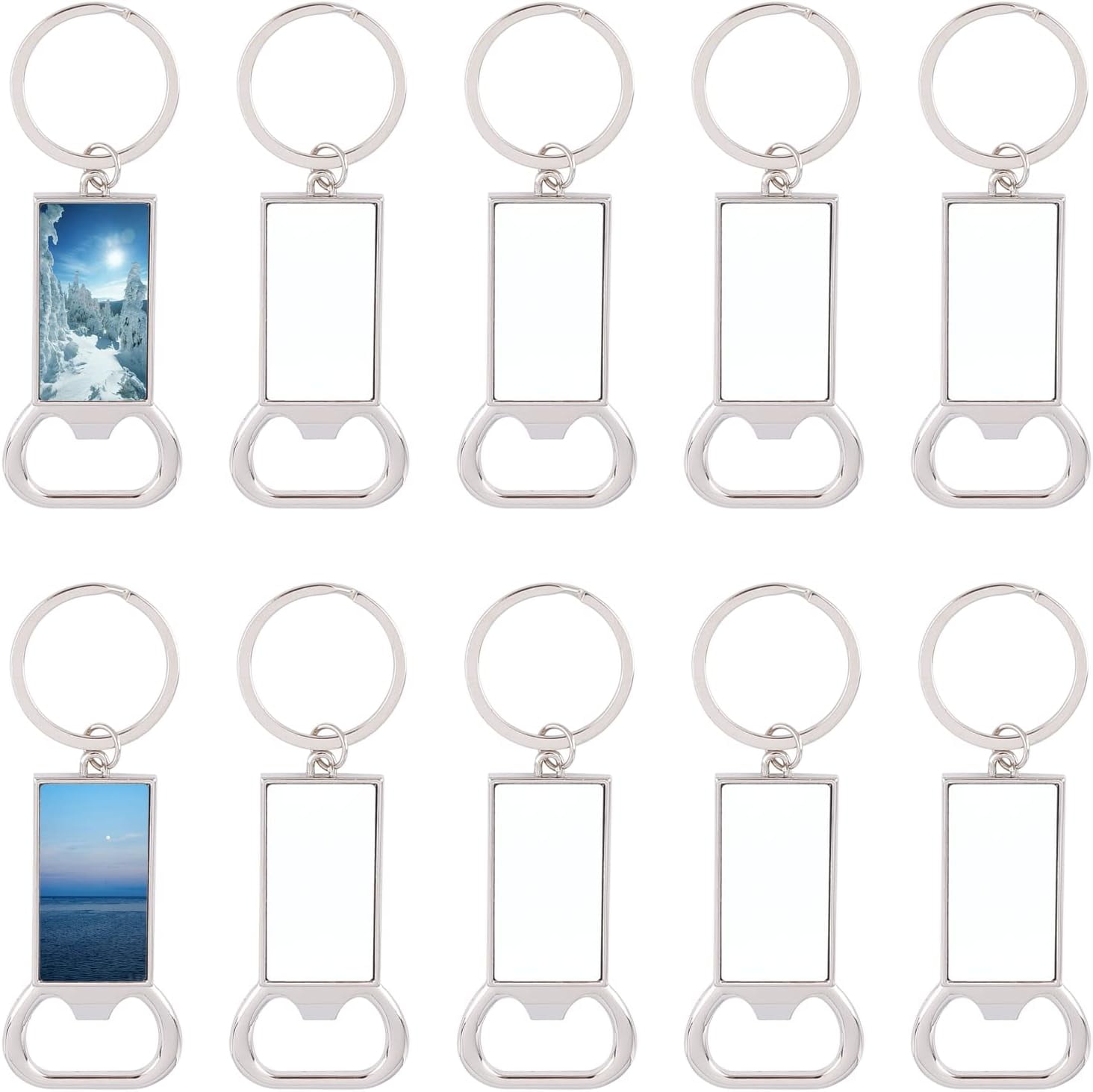 Bottle Opener Keychains 10pcs Sublimation Blank Keychains 1.5 x0.8 Inch ...