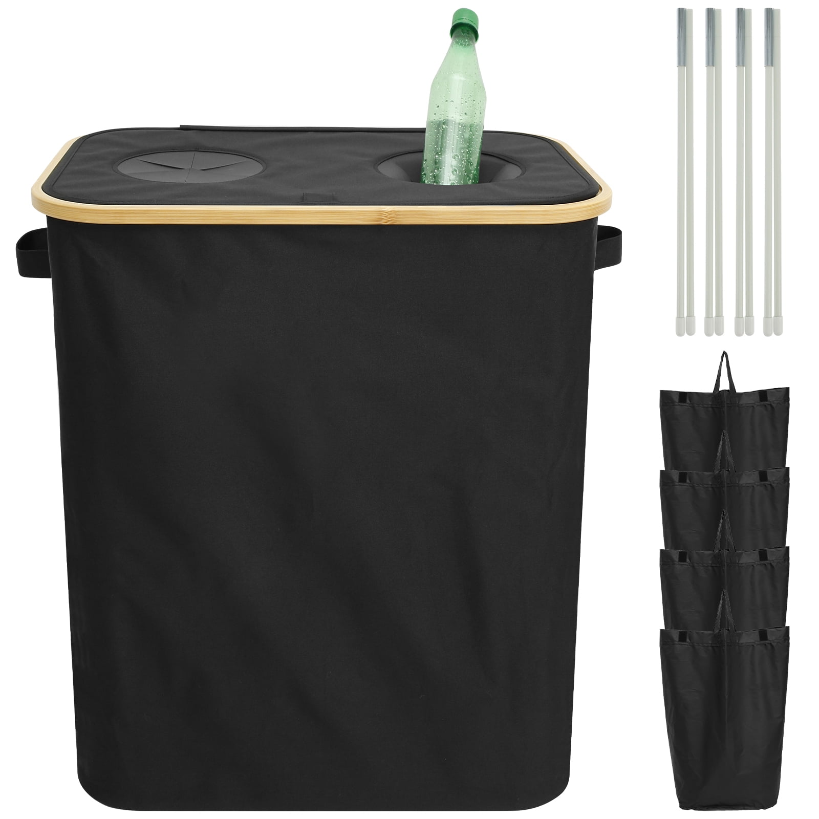 Bottle Recycling Bin with Lid 140 L Large Capacity Bottle Collection ...