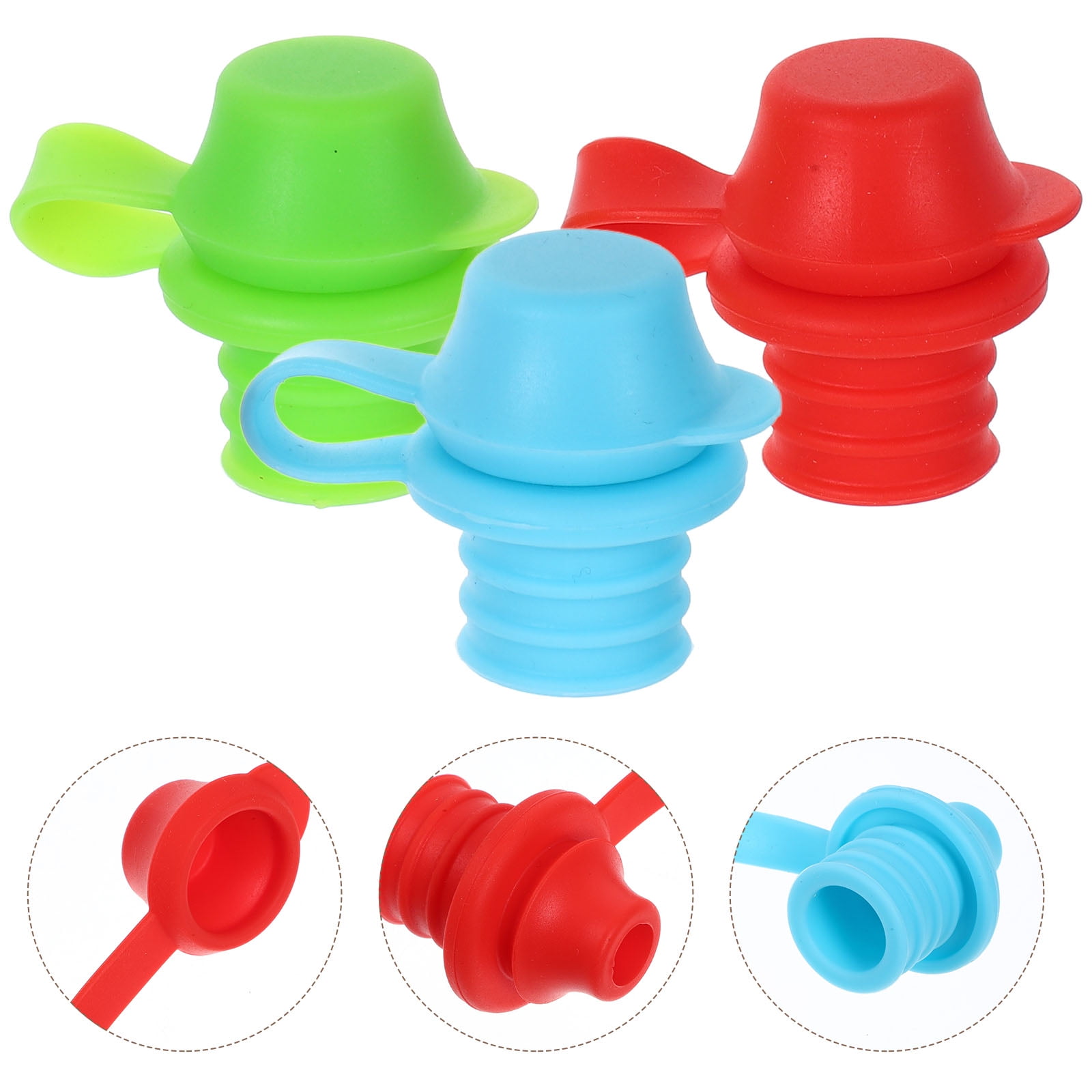 Bottle Spout Adapters- 3-Pack Silicone Top Converters (Fits Standard ...
