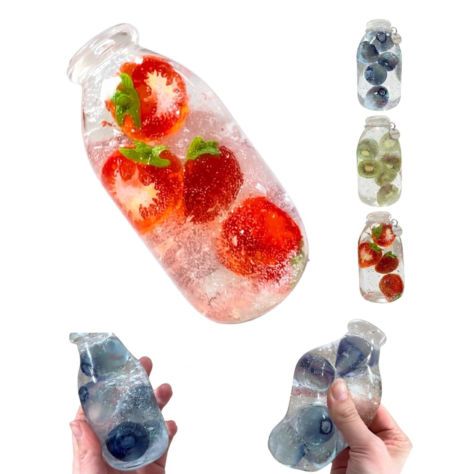 Bottle Squishy Transparent Silicone Zero Bounce Back Fruit Juice Drink ...
