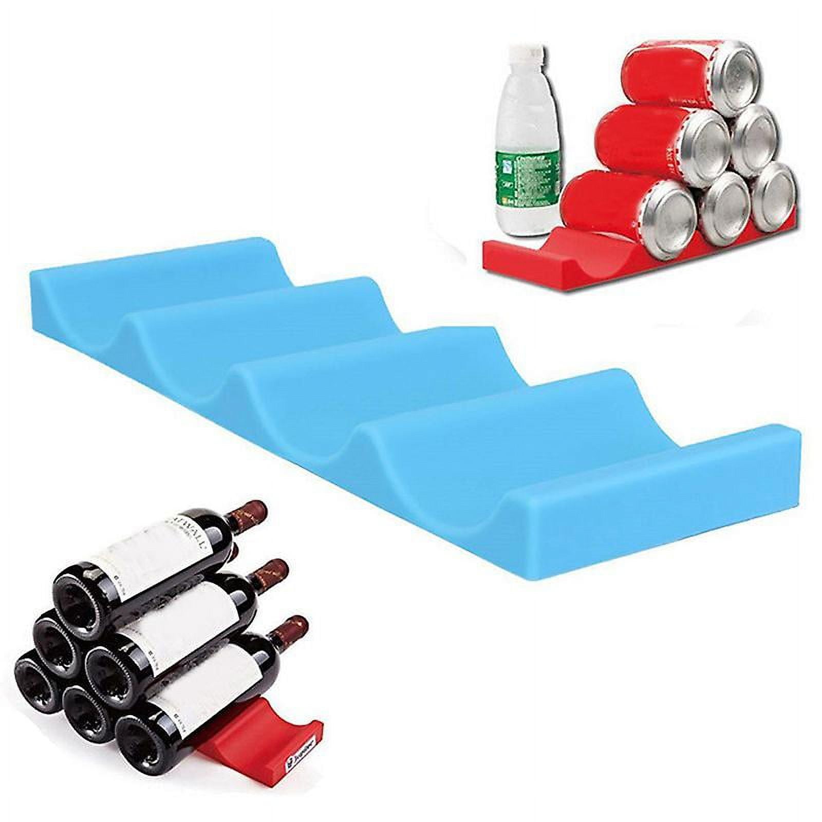 Bottle Stacker Silicone Mat Fridge Wine Rack Cans Organizer Jars Holder ...