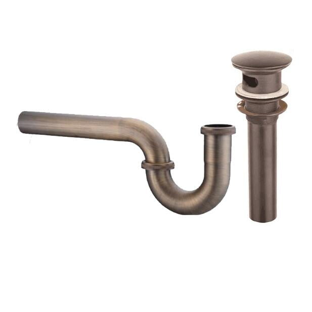 Bottle Trap Brass Round Siphon Antique/Black P-TRAP Kit Bathroom Vanity ...