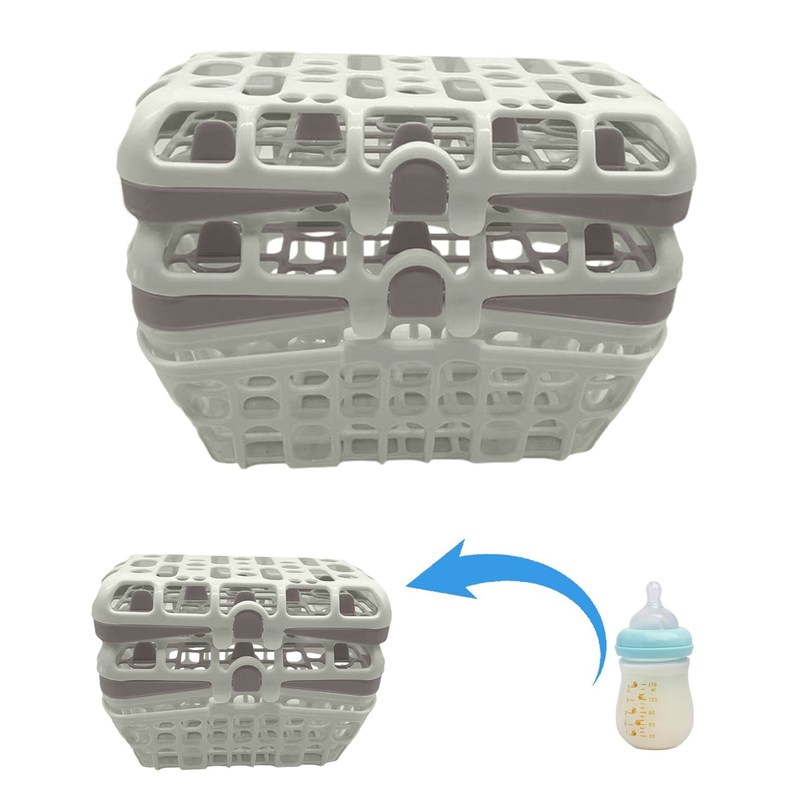Bottle Washer, Dishwasher Basket for Small Baby Bottle Parts, Pacifiers ...