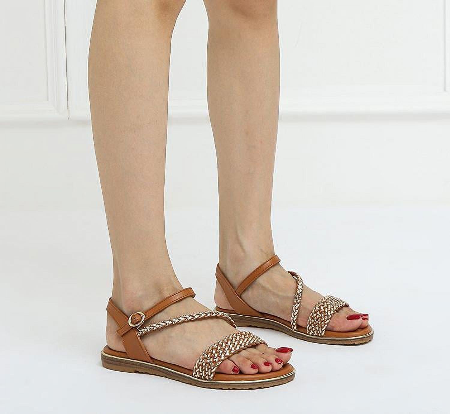 BottleZi 36-42 Women's braided slide sandals New Fashion Diamond Chain ...