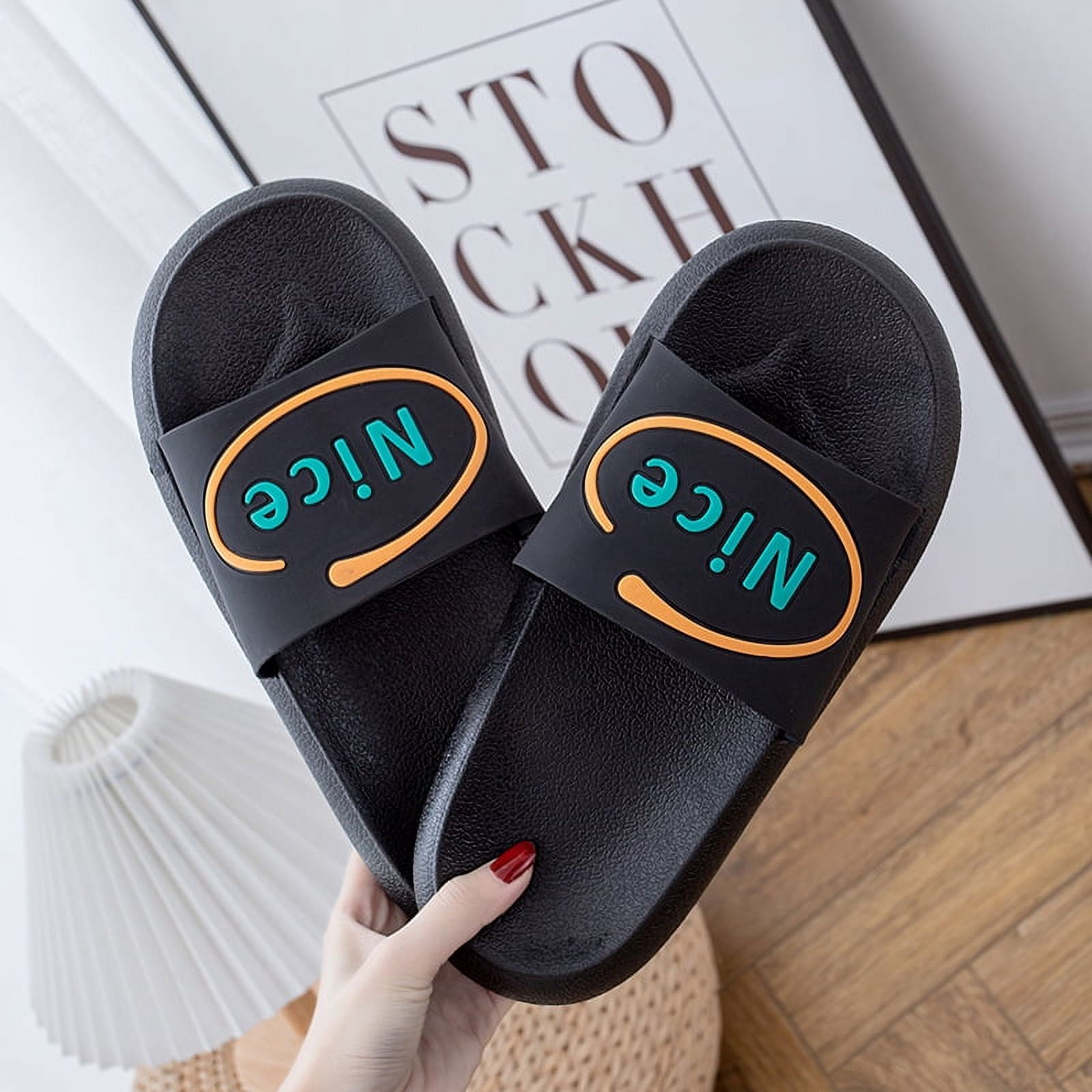 BottleZi Slippers for Women and Men (Black/Beige) Funny EVA Sole ...