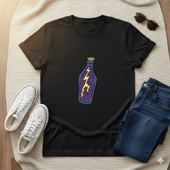 Bottled Lightning Retro Energy Graphic Style Unisex T-Shirt, up to size 5XL - Walmart.com
