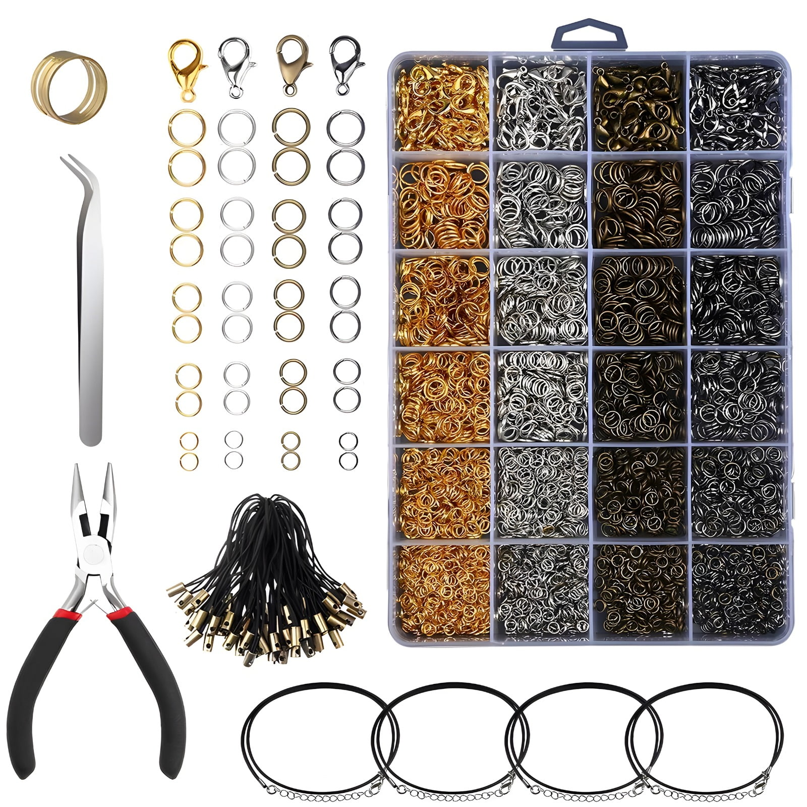 Bottlepic Jump Rings Kit for Jewelry Making, Open Jump Rings Set in 4 ...