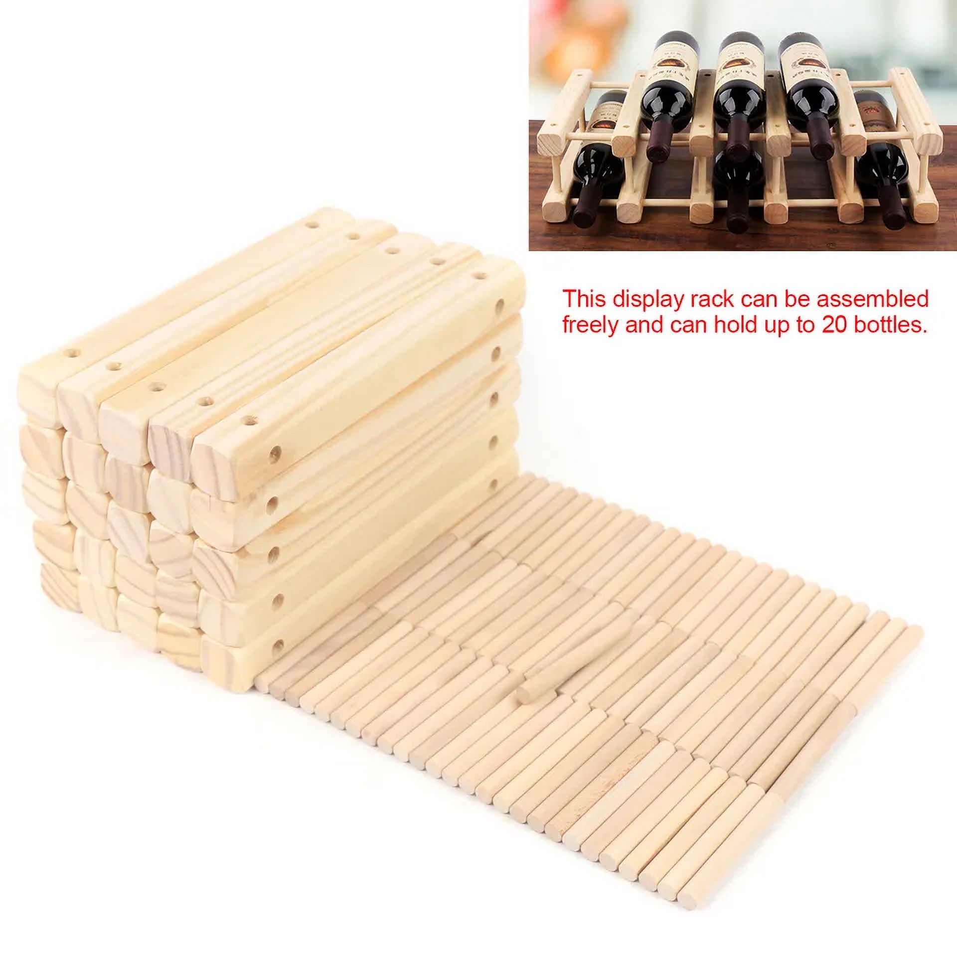 Wine Rack Solid Wood Wine Storage Racks Countertop 20 Bottle Wooden ...