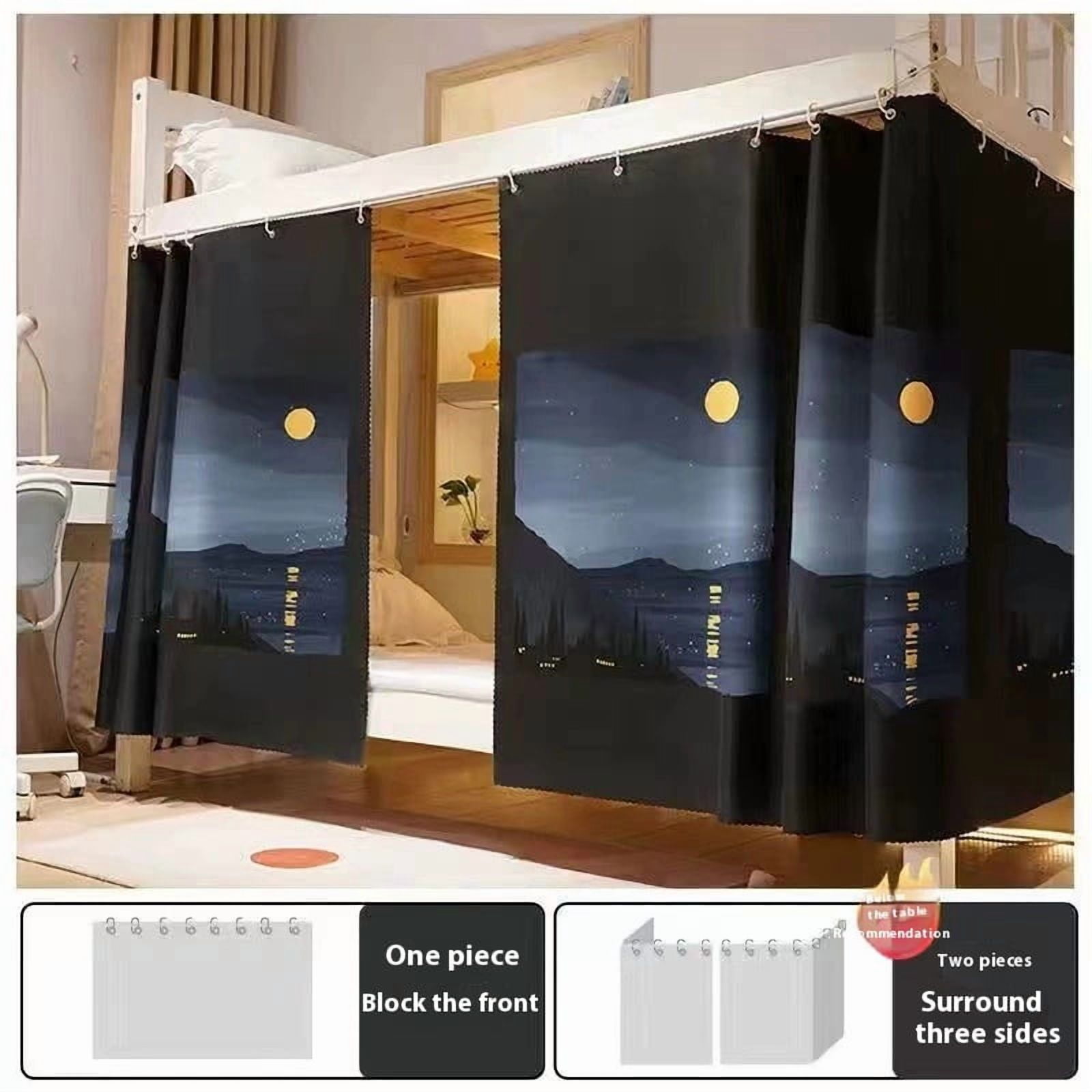 Bottom Bunk Bed Curtains Dorm Home Blackout Privacy Bed Canopy ...
