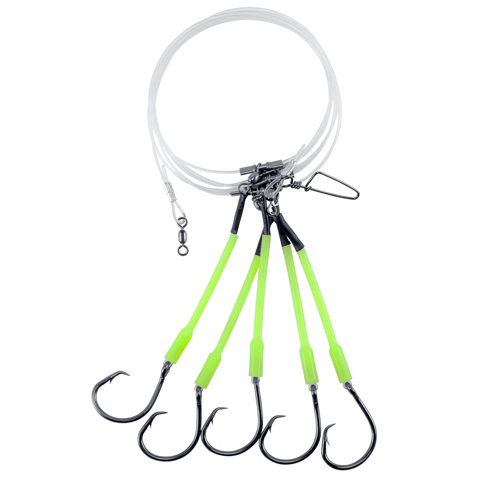 Bottom Fishing Rig Snapper Rig with Glow Sleeves 5 Circle Hooks Leader ...