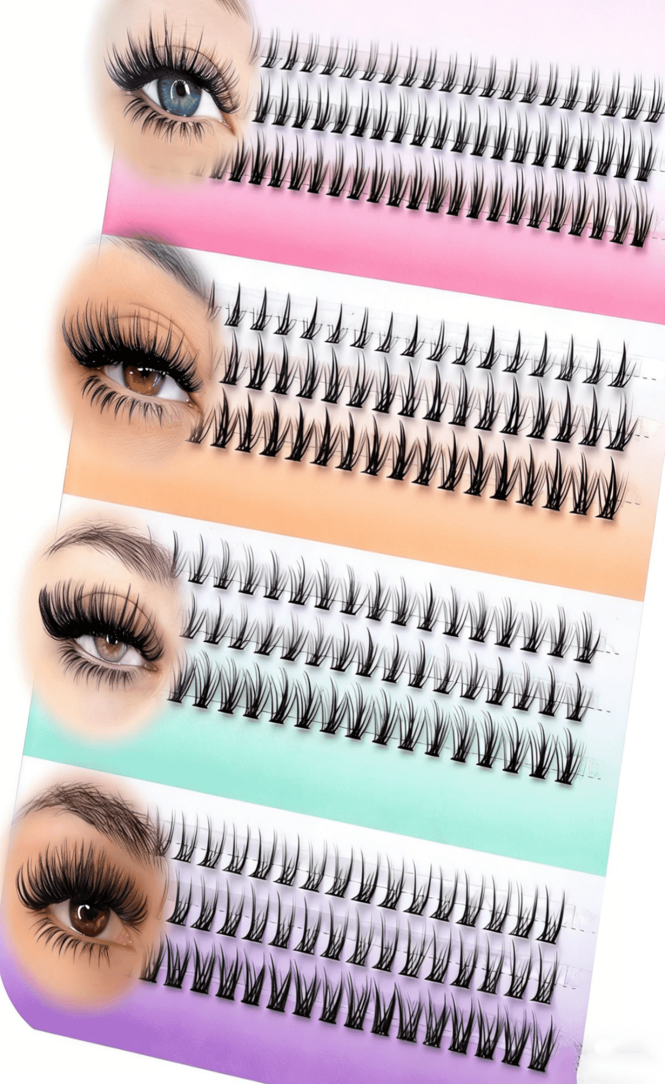 Bottom Lash Clusters DIY Eyelash Extensions 4 Styles Lower Lashes Wispy ...